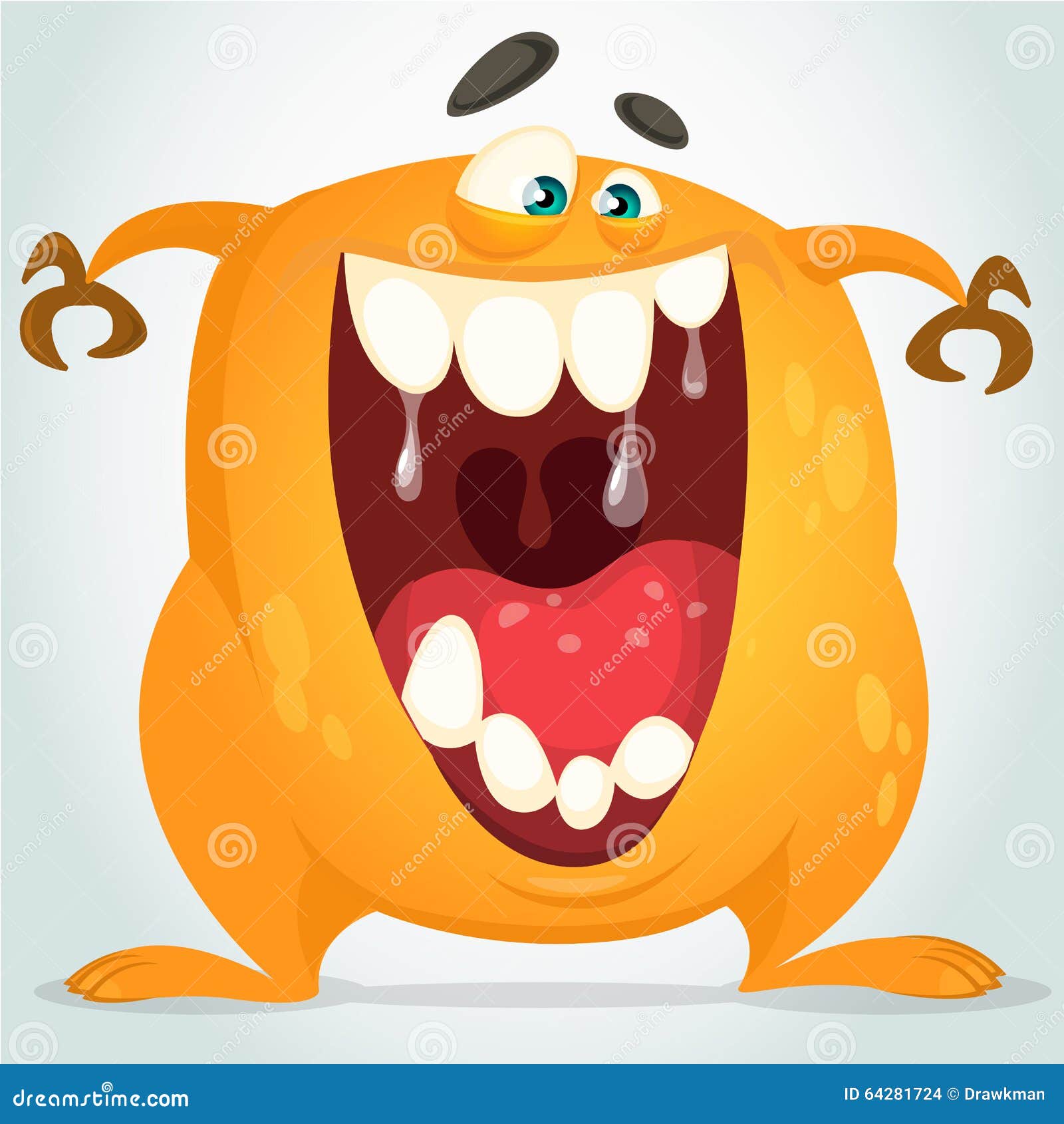 Cute Orange Monster. Vector Character Stock Vector - Illustration of ...