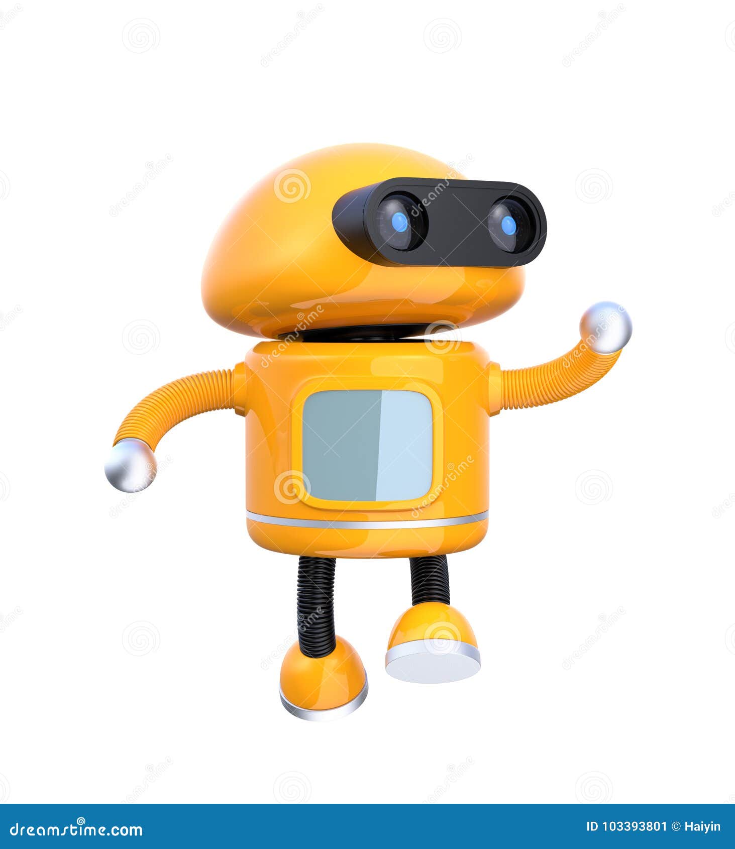 Orange Robot With Multi-Toroid Head And Vent Mouth And Two Eyes Royalty ...