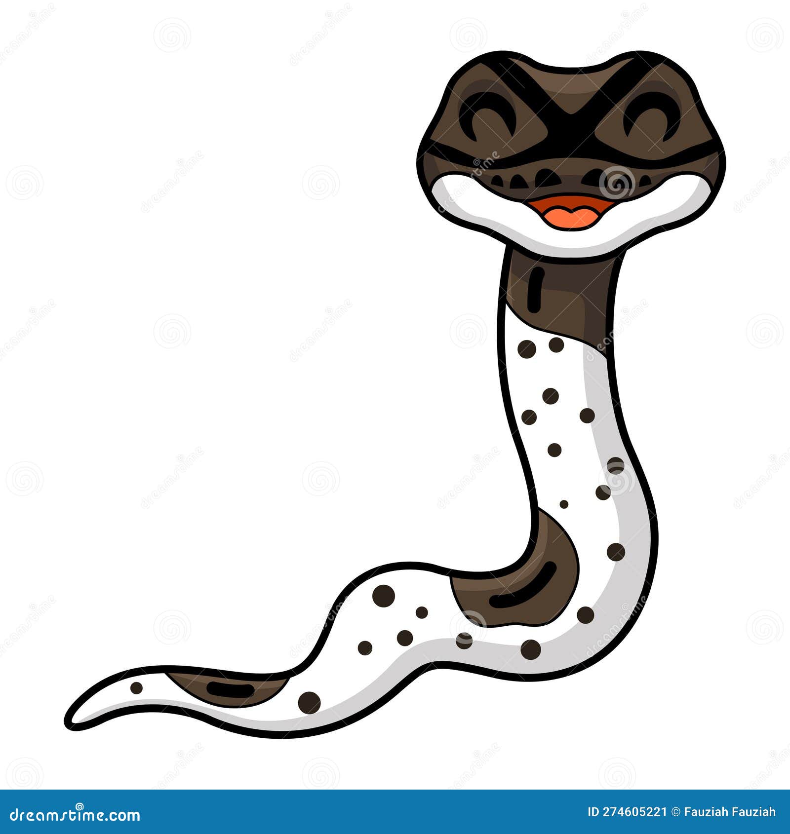 Cute Oreo Pied Ball Python Cartoon 274605191