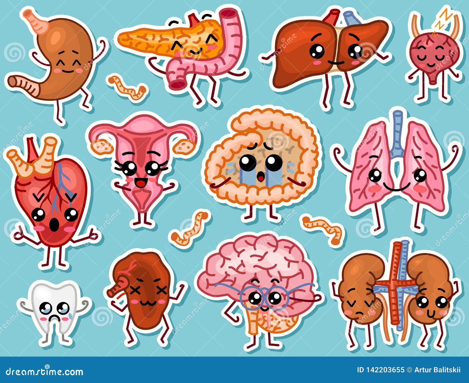 Cute Organs Cartoon Vector | CartoonDealer.com #59780219 Cute Organs Cartoon Vector | CartoonDealer.com #59780219