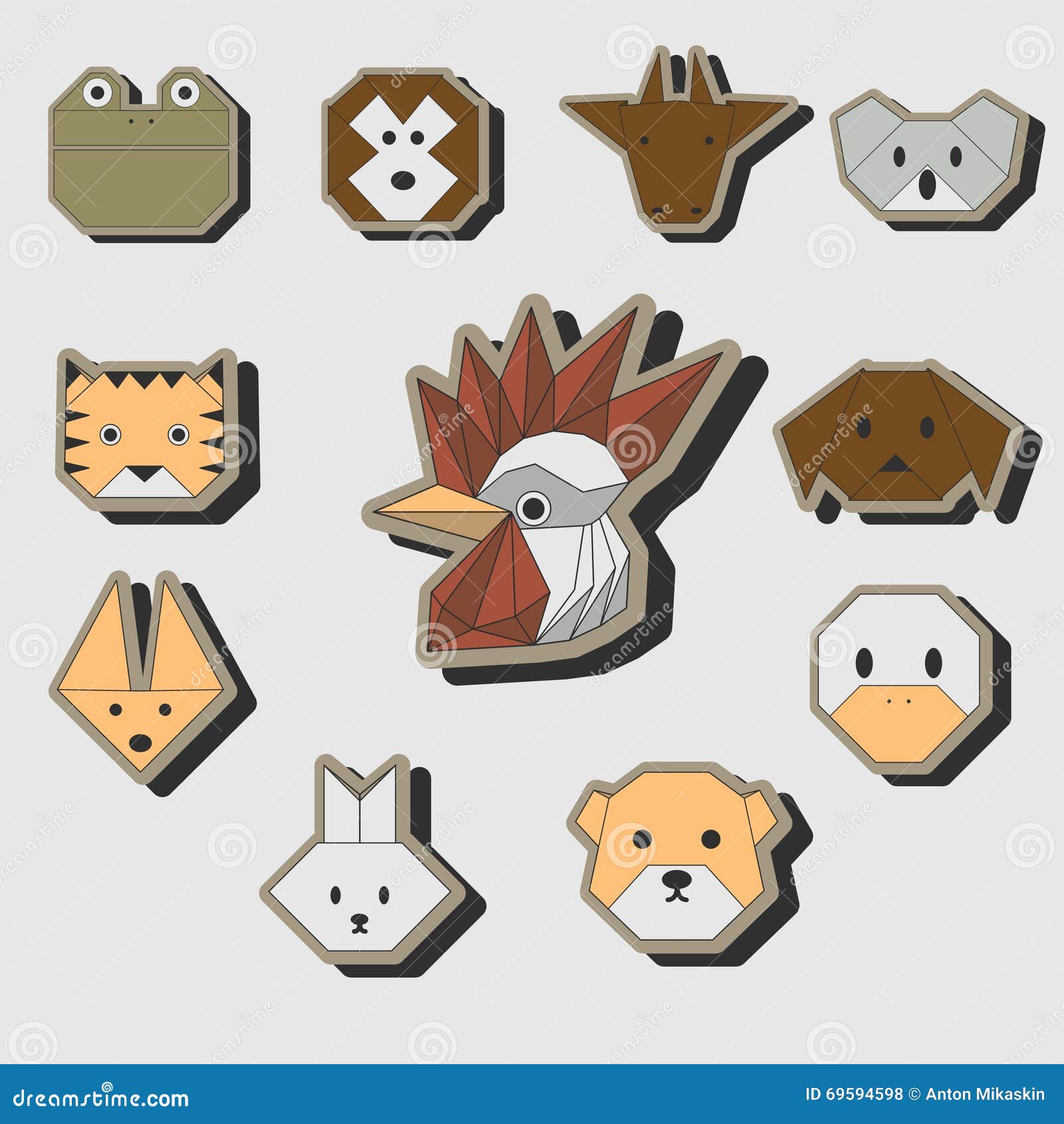 Cute Origami Illustration For Kids | CartoonDealer.com #197422834