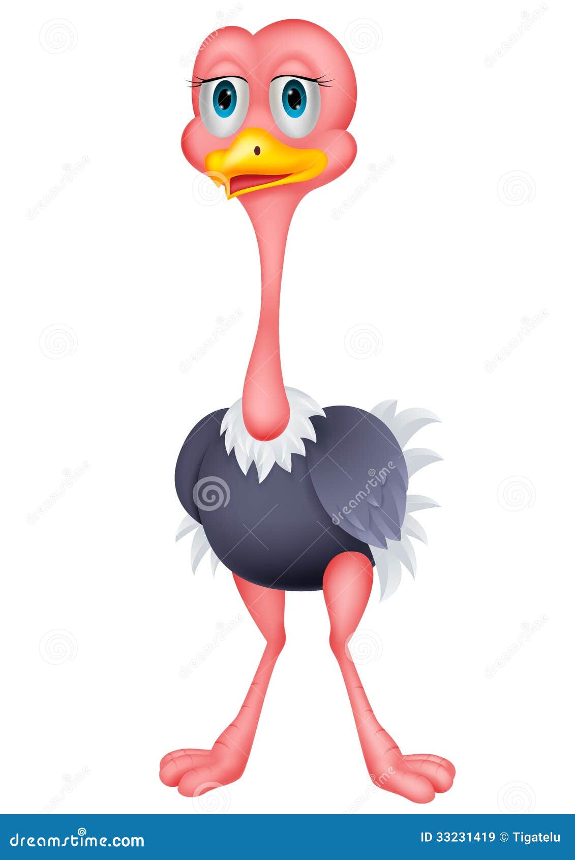 Cute ostrich cartoon stock vector. Illustration of comic - 33231419
