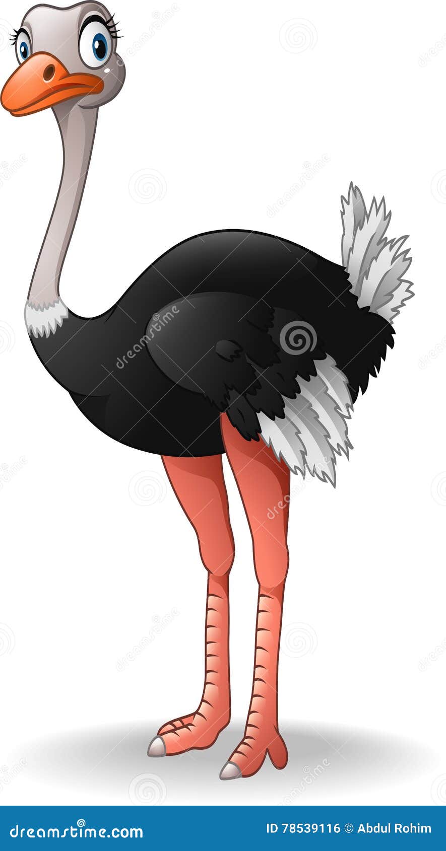 Cute ostrich cartoon stock vector. Illustration of creature - 78539116