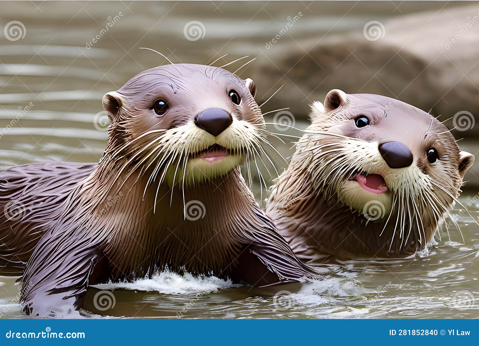 Cute Otter As the Main Character Stock Illustration - Illustration of ...