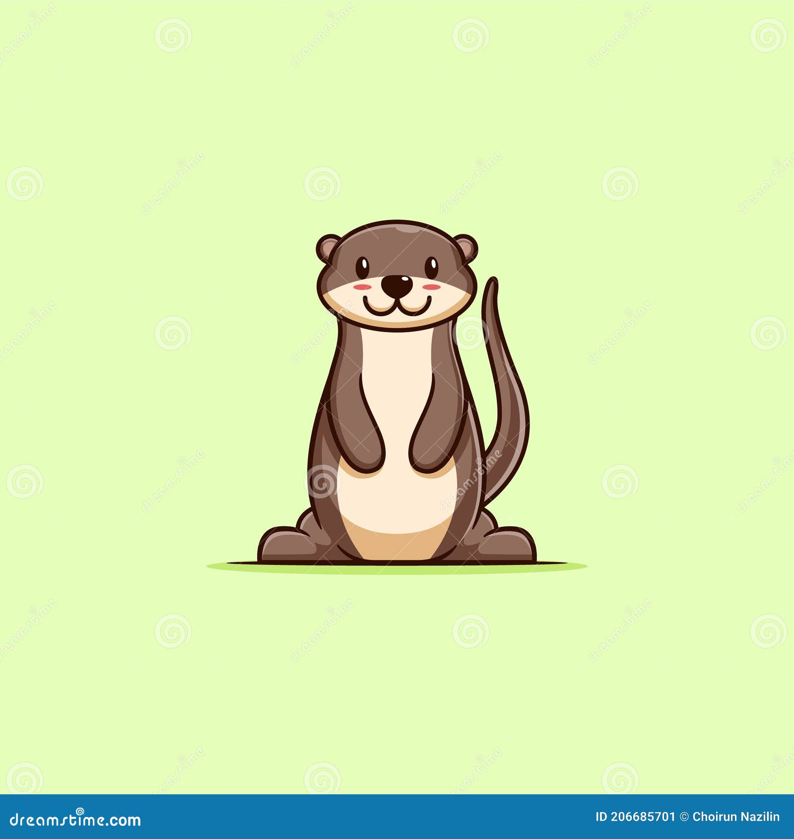 Cute otter style stock vector. Illustration of happy - 206685701