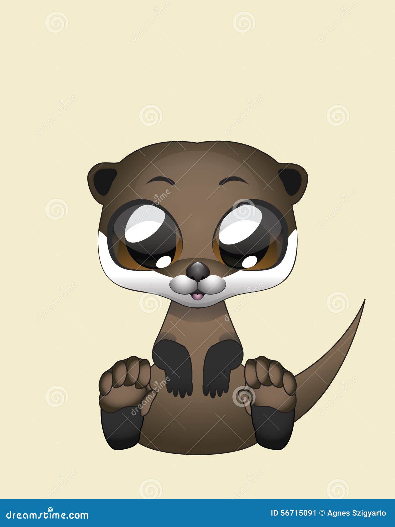 Cute Otter Vector Illustration Art Stock Vector - Illustration of water ...