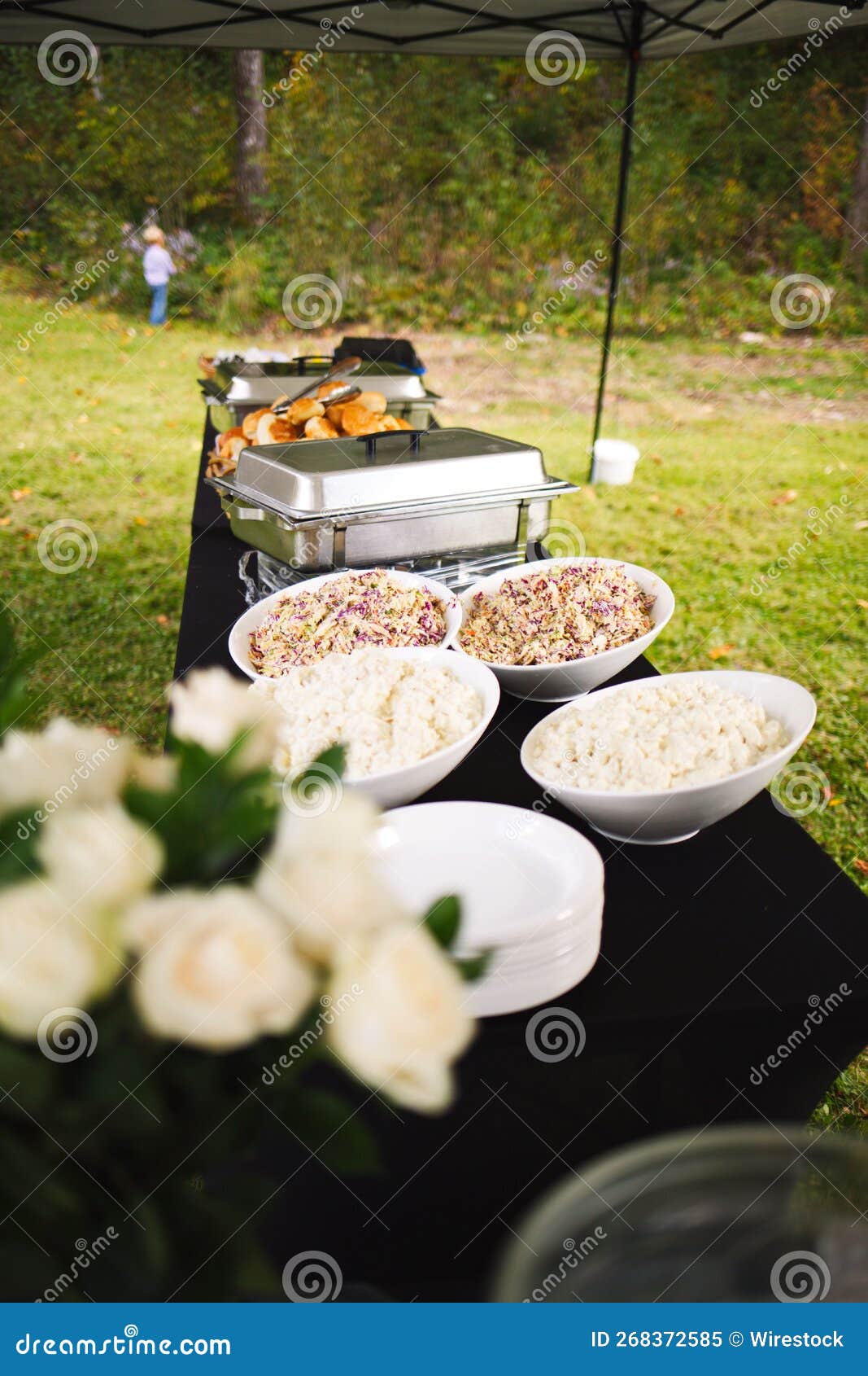Cute outdoor buffet set up stock image. Image of cuisine - 268372585