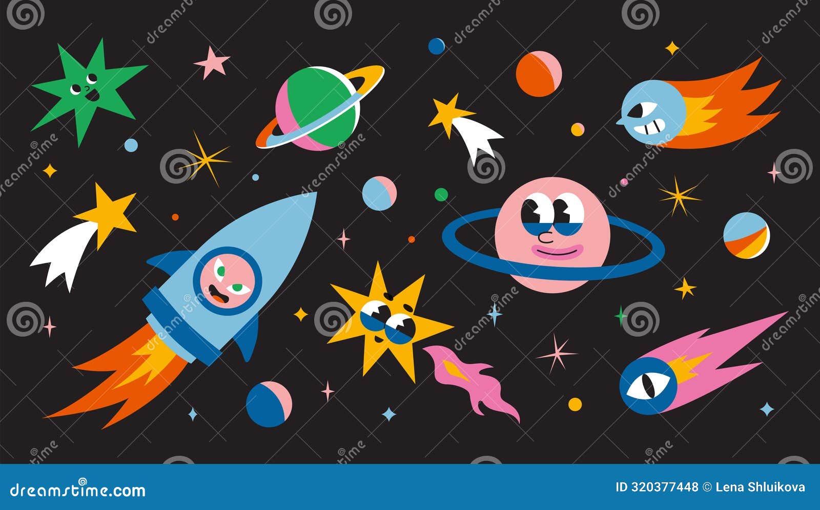 Cute Outer Space Set Vector Illustration | CartoonDealer.com #14138156 Cute Outer Space Set Vector Illustration | CartoonDealer.com #14138156