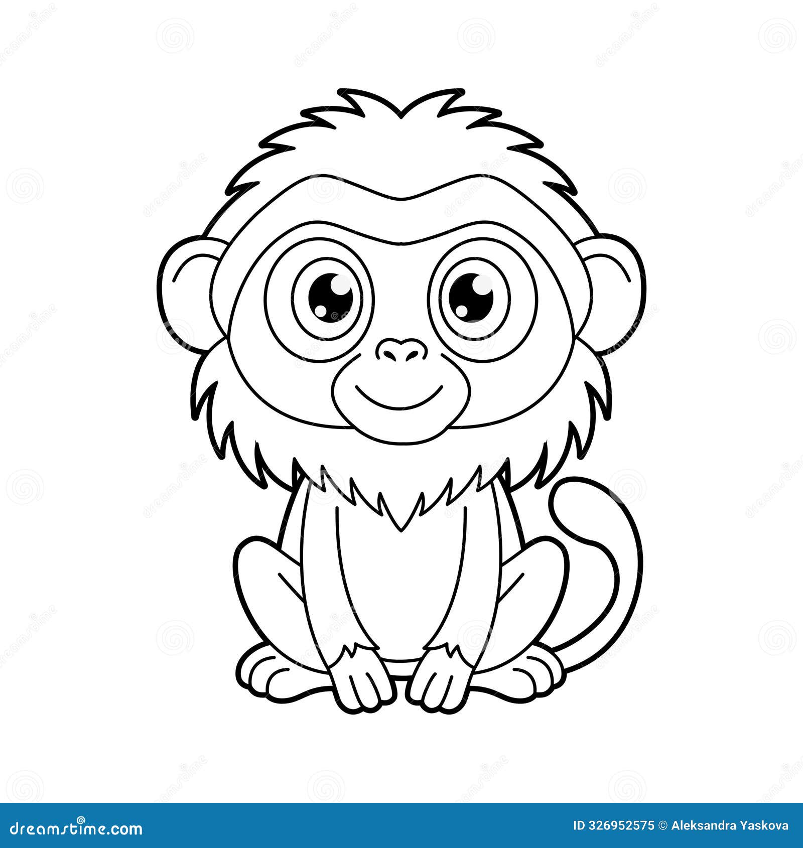 Baboon Coloring Page Vector Illustration | CartoonDealer.com #240308367