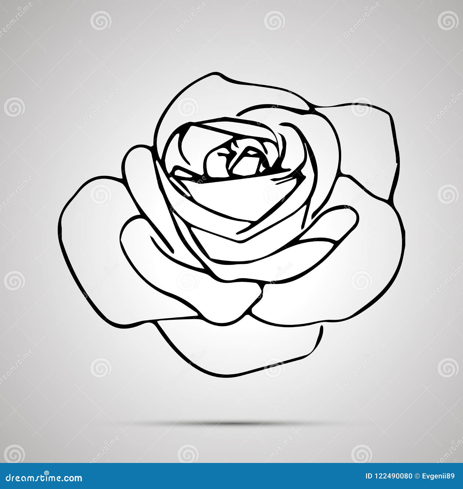 Rose Bud Outline