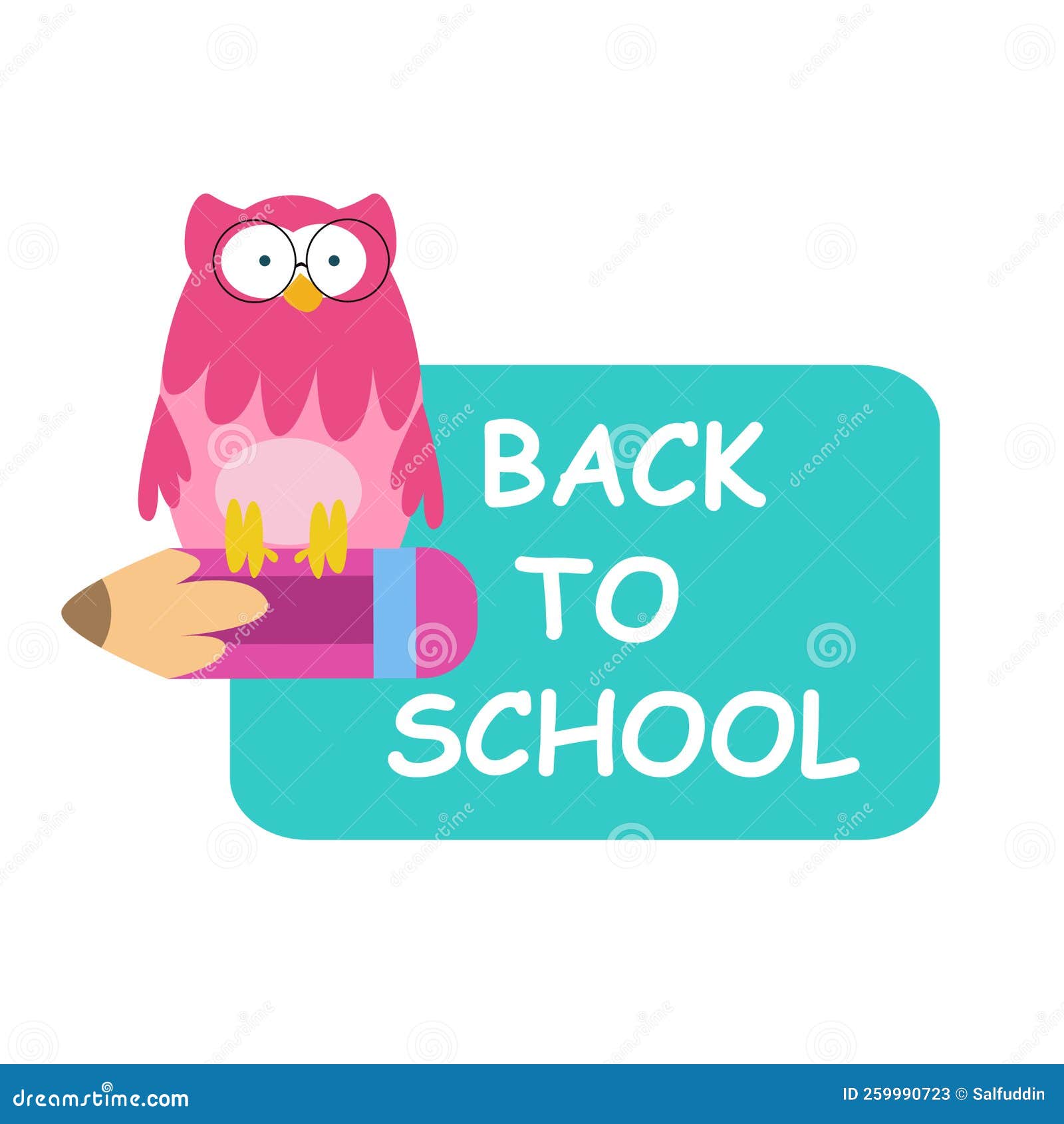 Cute owl back to school stock illustration. Illustration of drawing ...