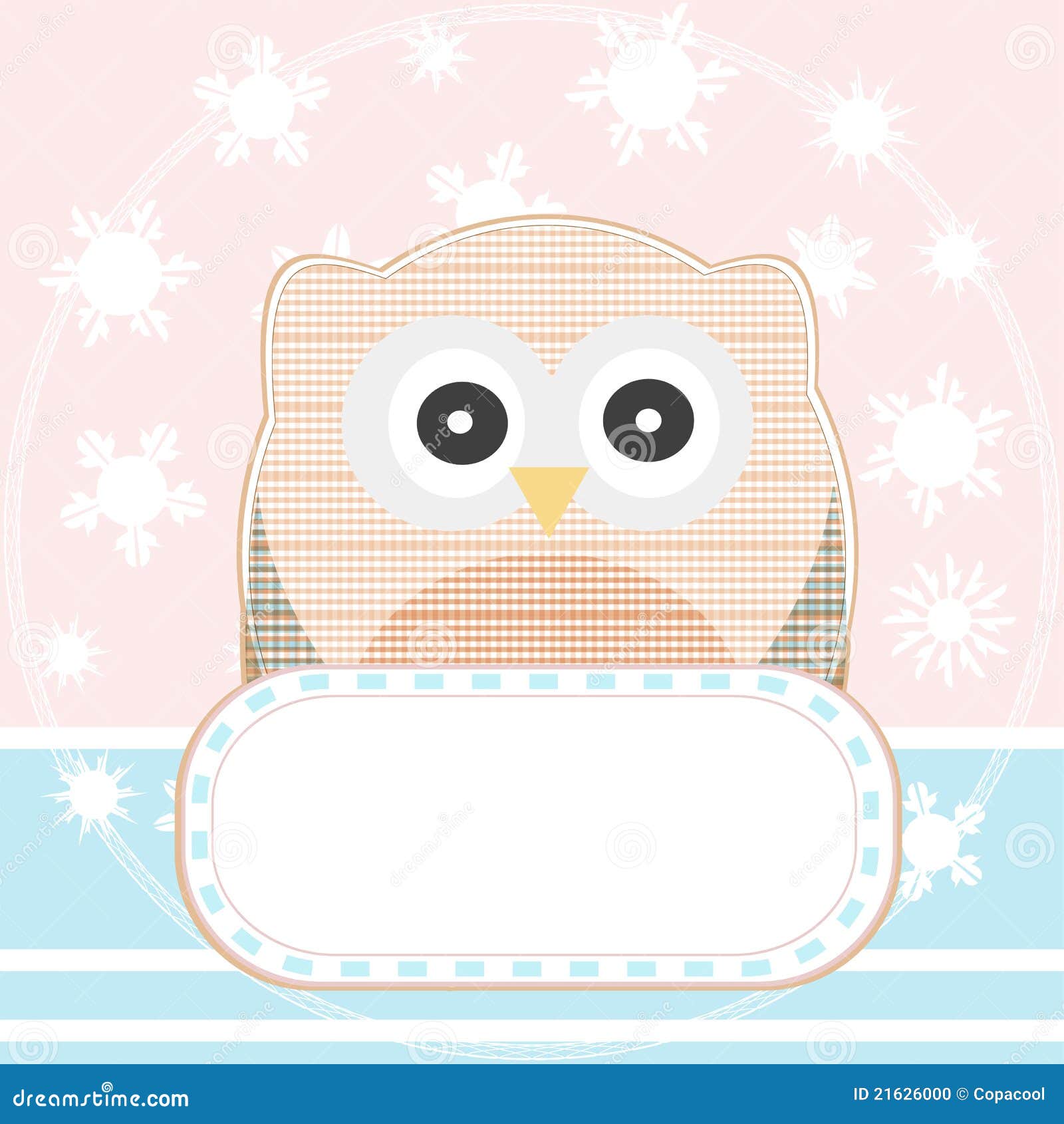 Cute Owl with a Blank Empty Sign Vector Background Stock Vector ...