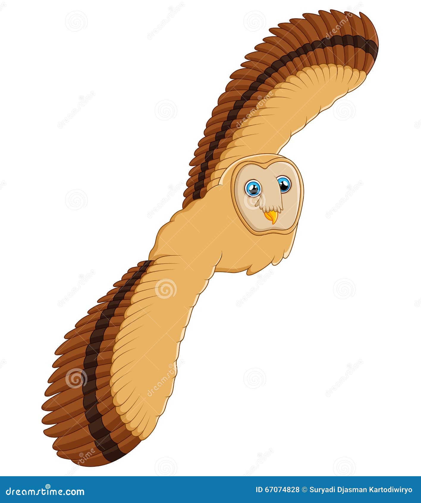 Cute owl cartoon flying stock vector. Illustration of fauna - 67074828