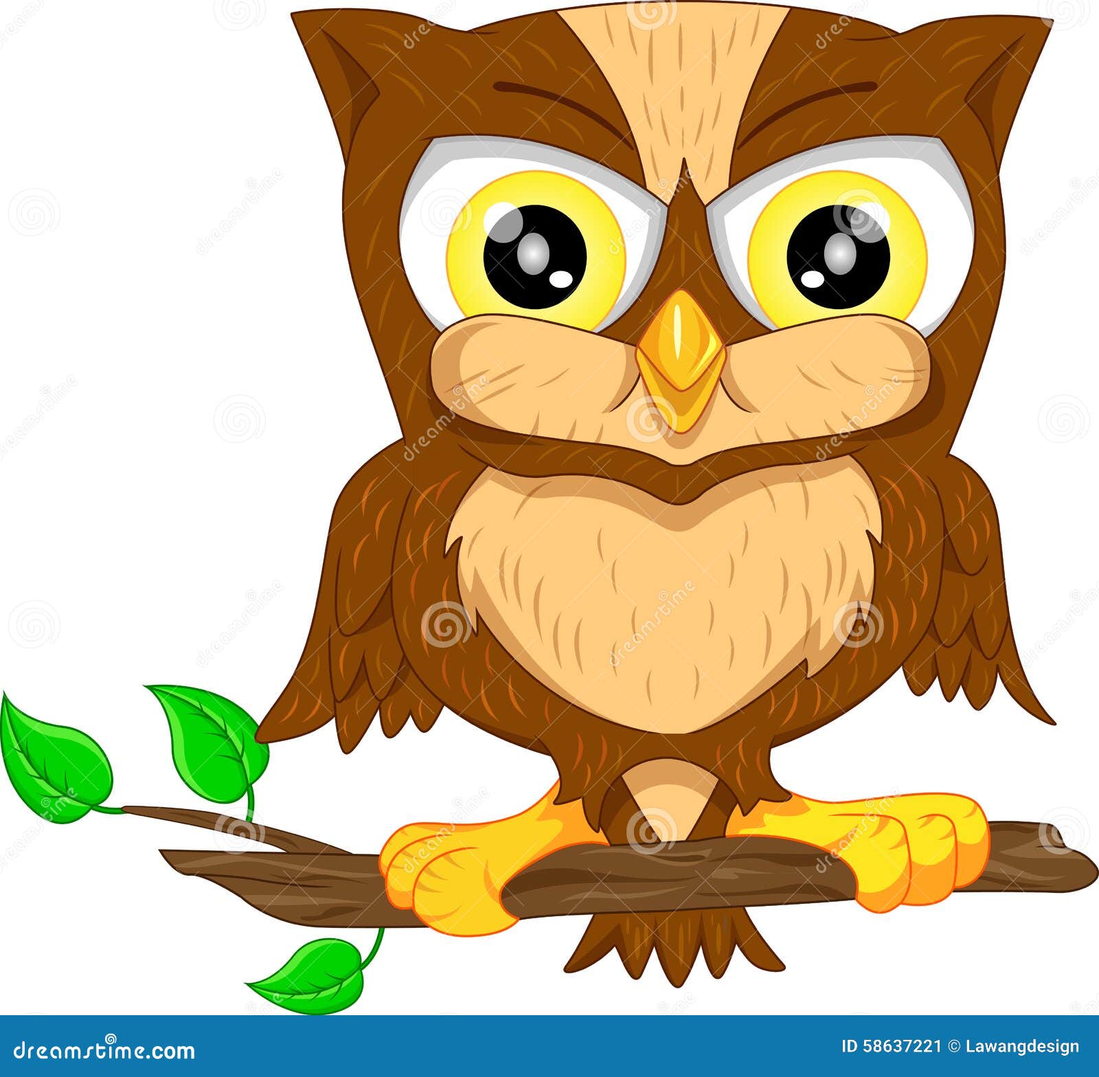 Cute Owl Cartoon Stock Vector - Image: 58637221