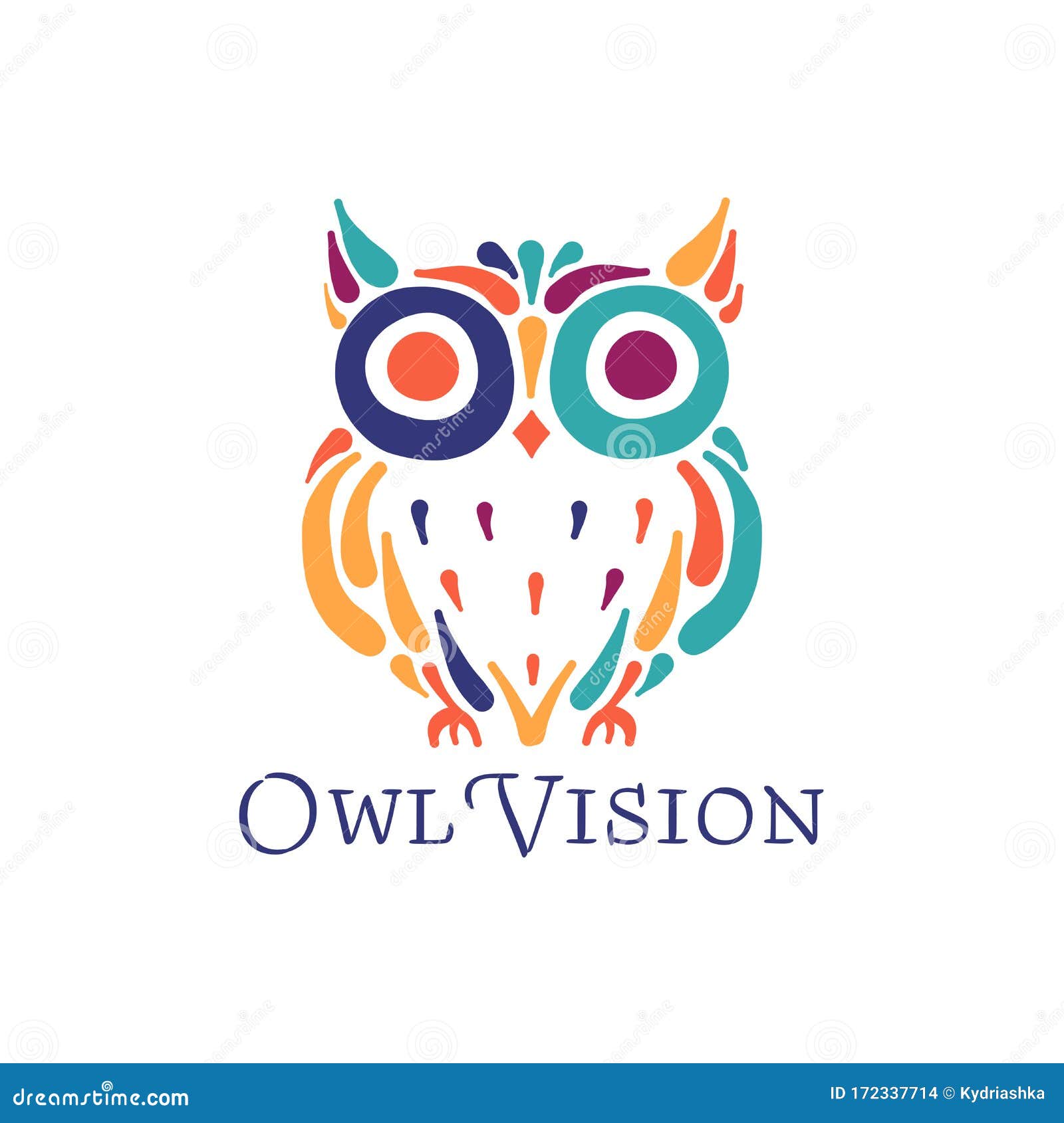 Cute Owl Colorful, Logo Design Template Stock Vector - Illustration of ...