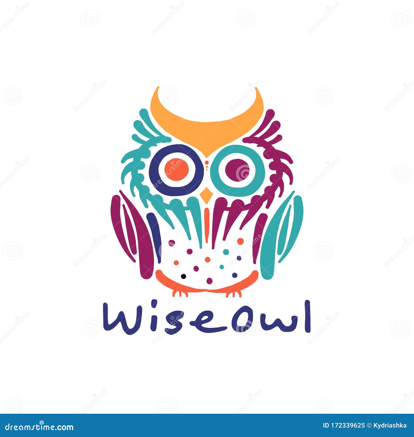 Cute Owl Colorful, Logo Design Template Stock Vector - Illustration of ...