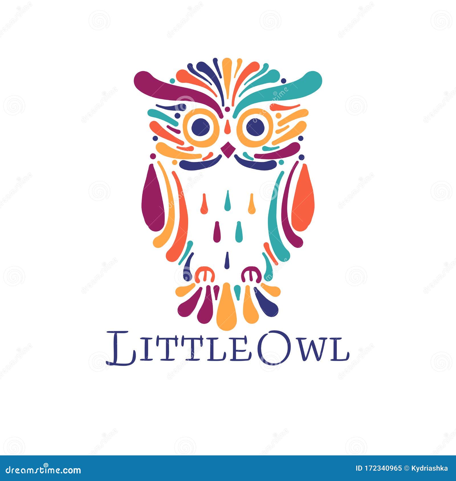 Cute Owl Colorful, Logo Design Template Stock Vector - Illustration of ...