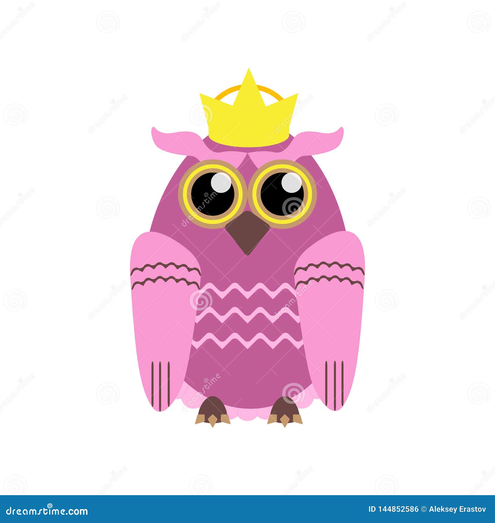 Cute Owl with Crown. Vector Illustration. Stock Vector - Illustration ...