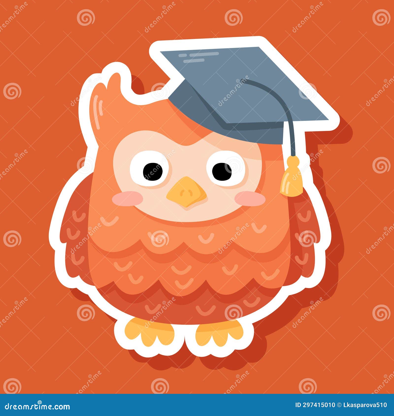 Cute Owl with Graduation Cap Stock Illustration - Illustration of happy ...