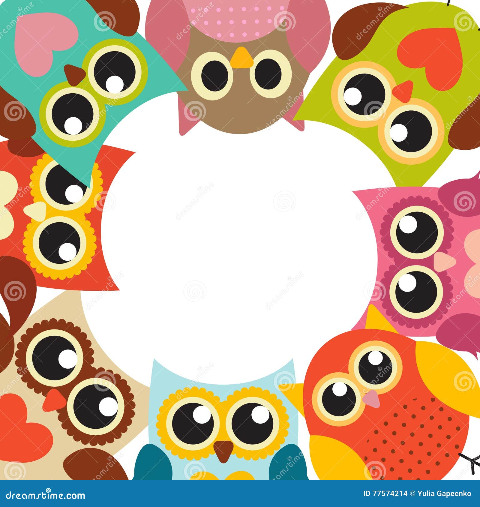 Cute Owl Pattern Background with Place for Your Text Vector ...