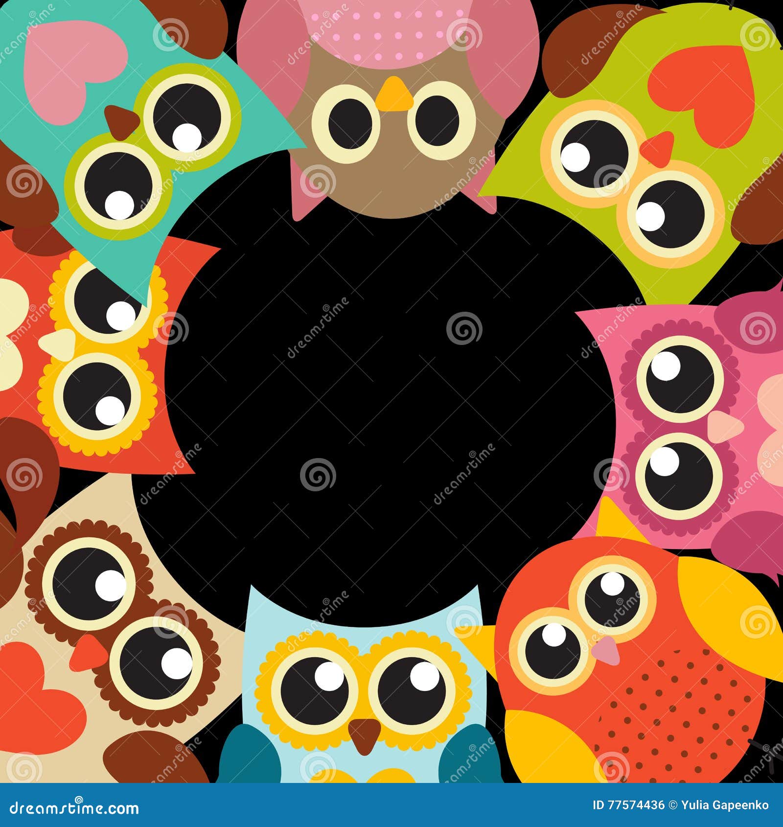 Cute Owl Pattern Background with Place for Your Text Vector ...