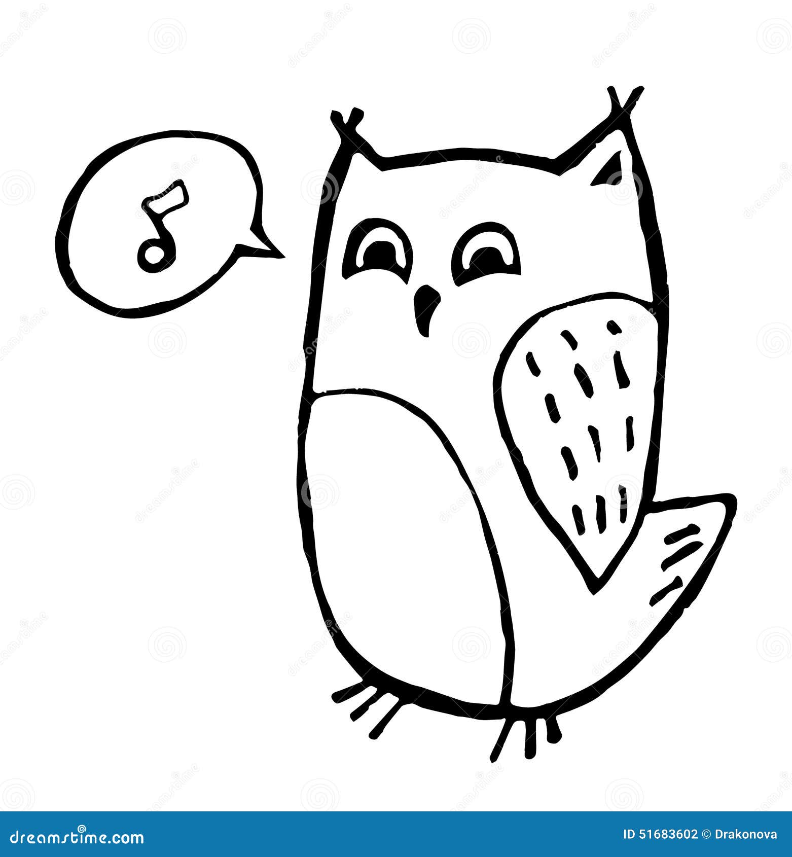 Cute owl stock vector. Illustration of bird, isolated - 51683602