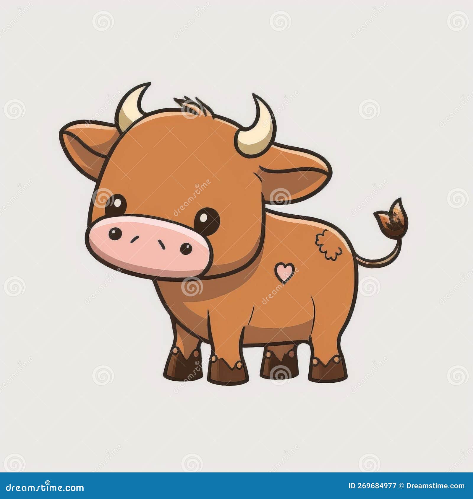 Cute Ox Hand Drawn by Kid (generative AI) Stock Illustration ...