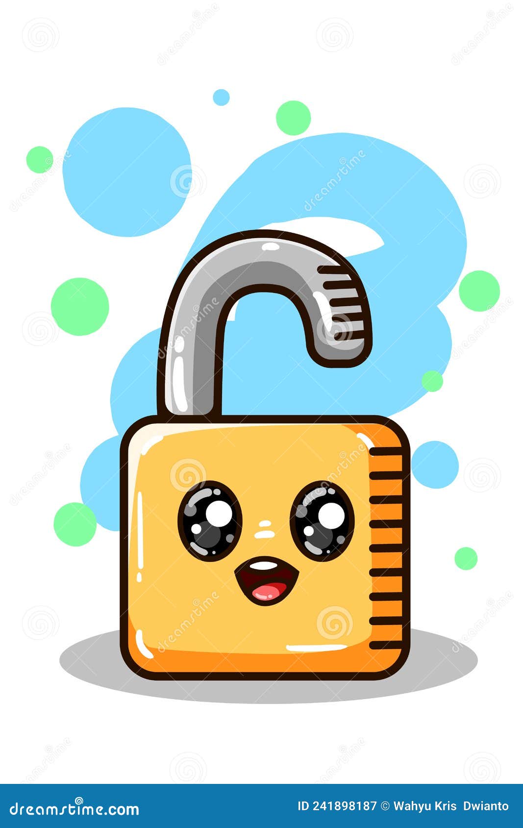A Cute Padlock Vector Illustration Hand Drawing Stock Vector ...
