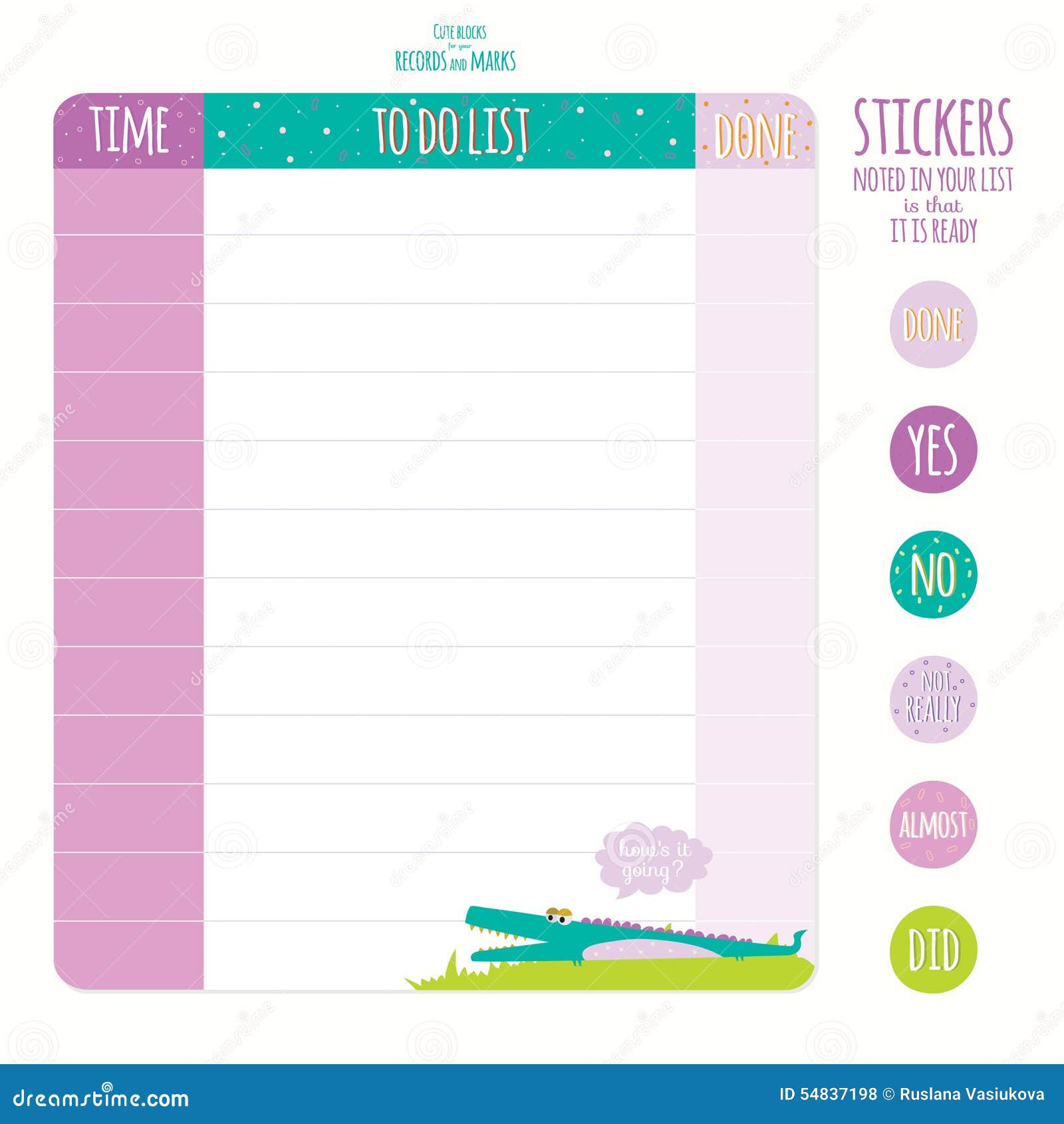 Cute Page For Notes With Animals Illustrations Cartoon Vector ...