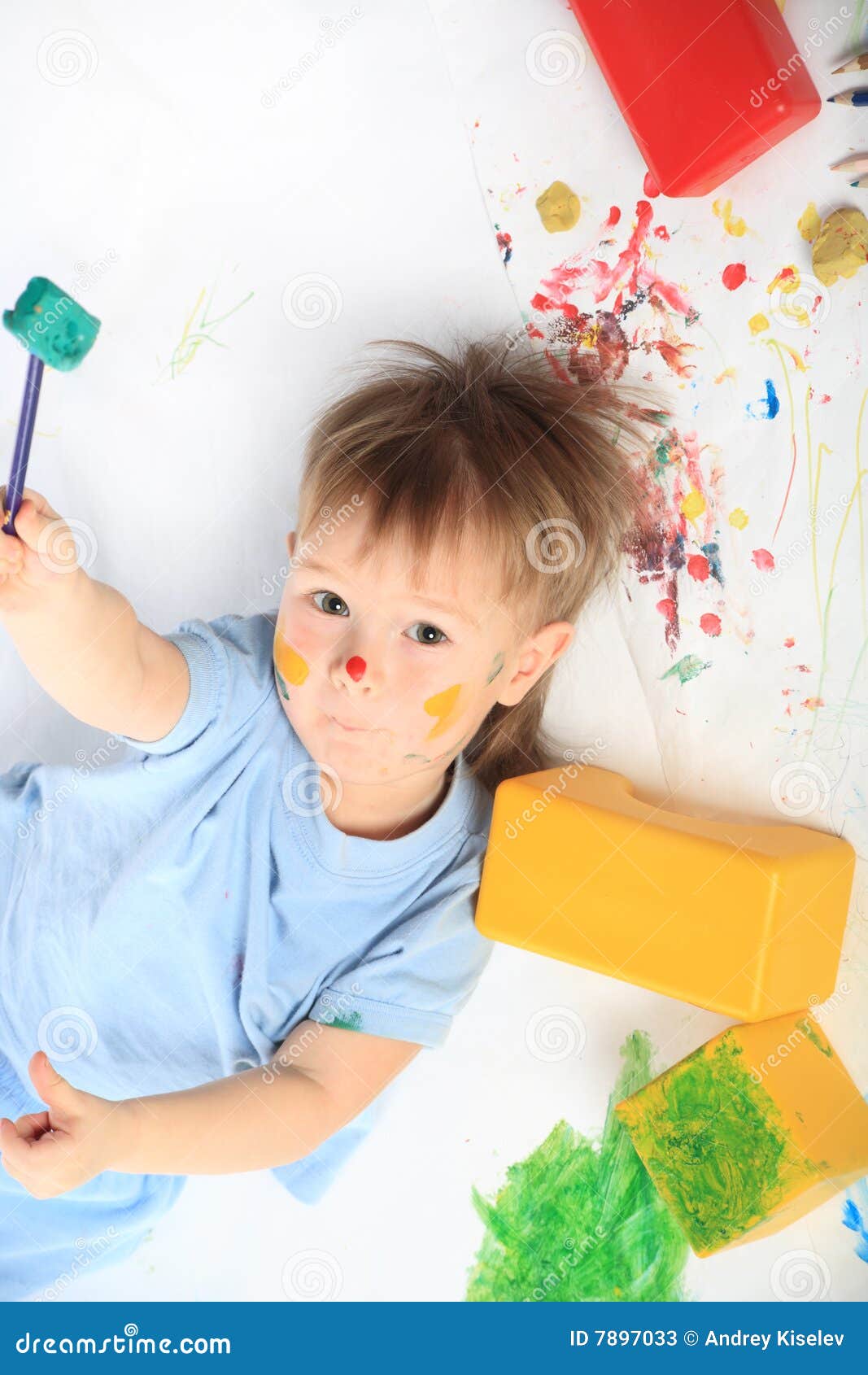 Cute painter stock image. Image of elementary, inspiration - 7897033