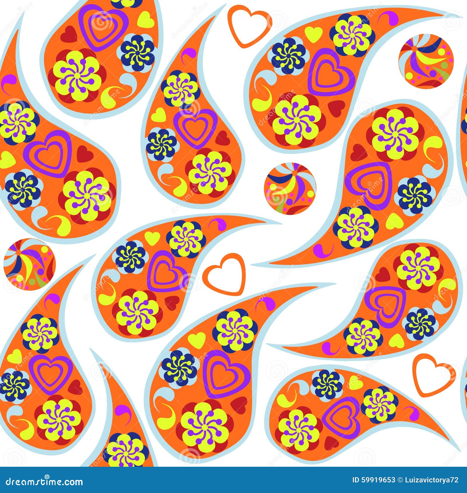 Cute Paisley Seamless Pattern and Seamless Pattern in Swatch Me Stock ...