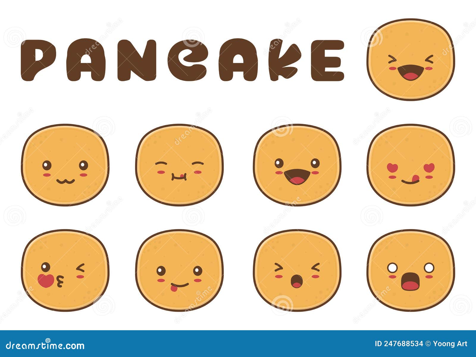 Cute pancake character stock vector. Illustration of clip - 247688534