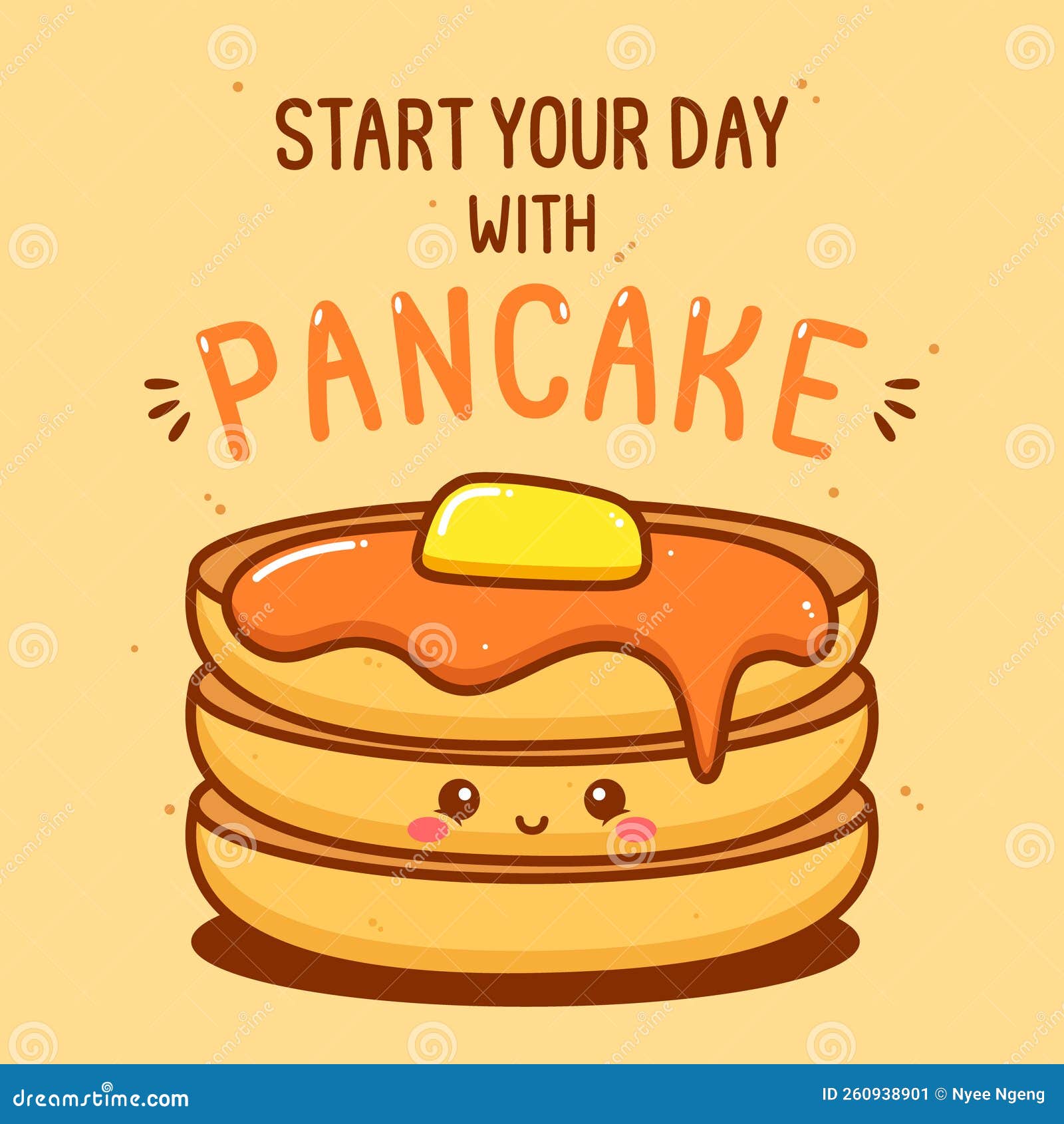 Cute Pancake Character with Funny Text Illustration Stock Vector ...