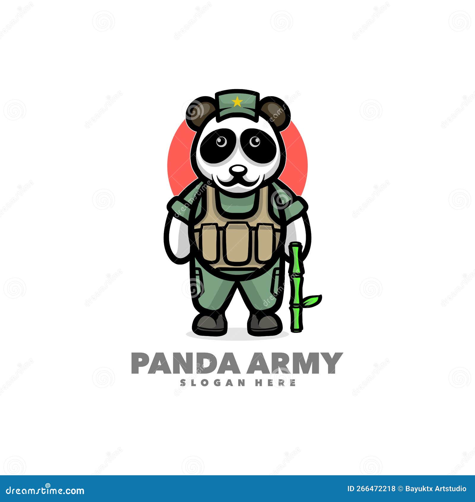 Cute panda army logo stock vector. Illustration of nature - 266472218