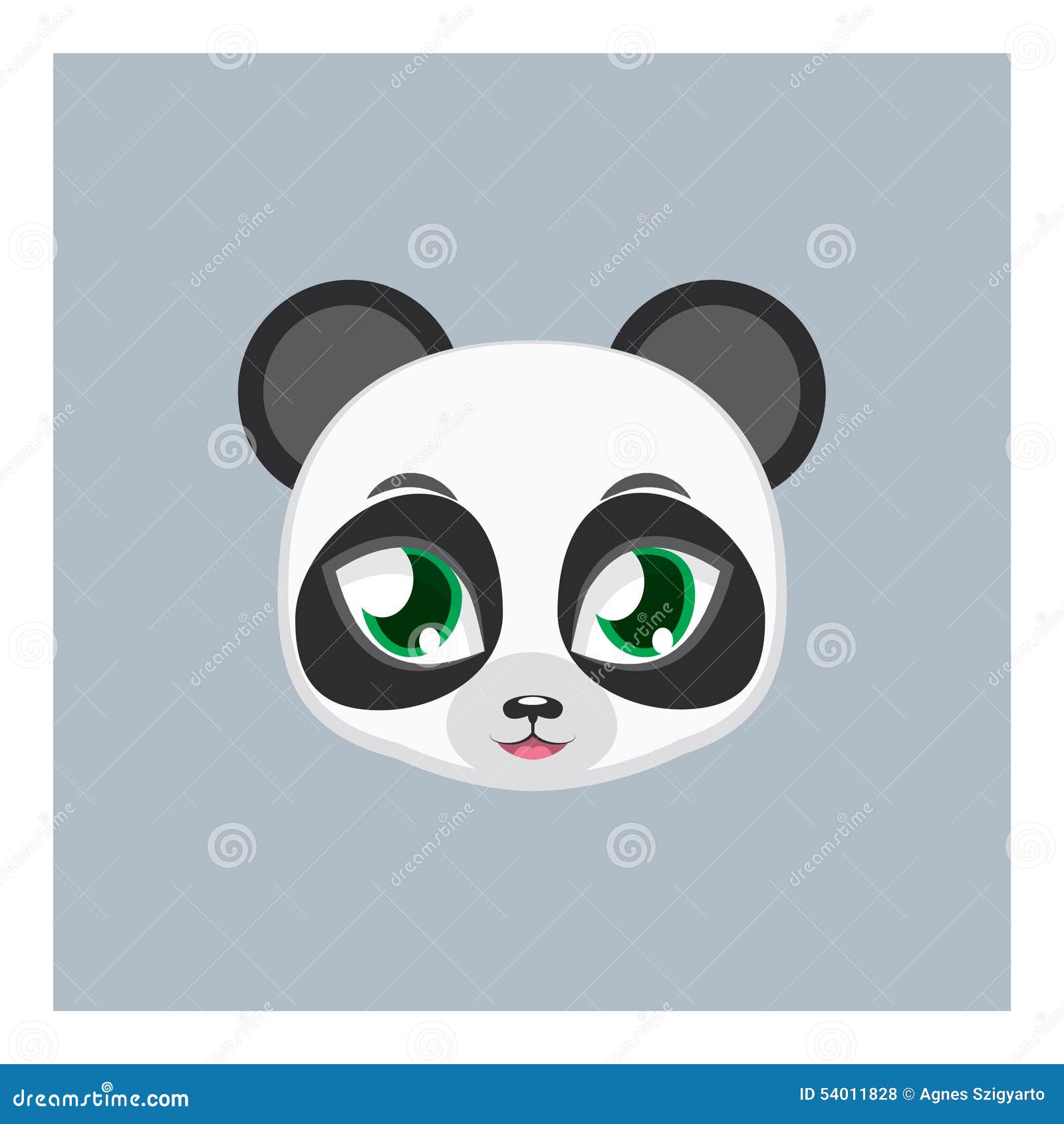 Cute Panda Avatar with Flat Colors Stock Vector - Illustration of ...
