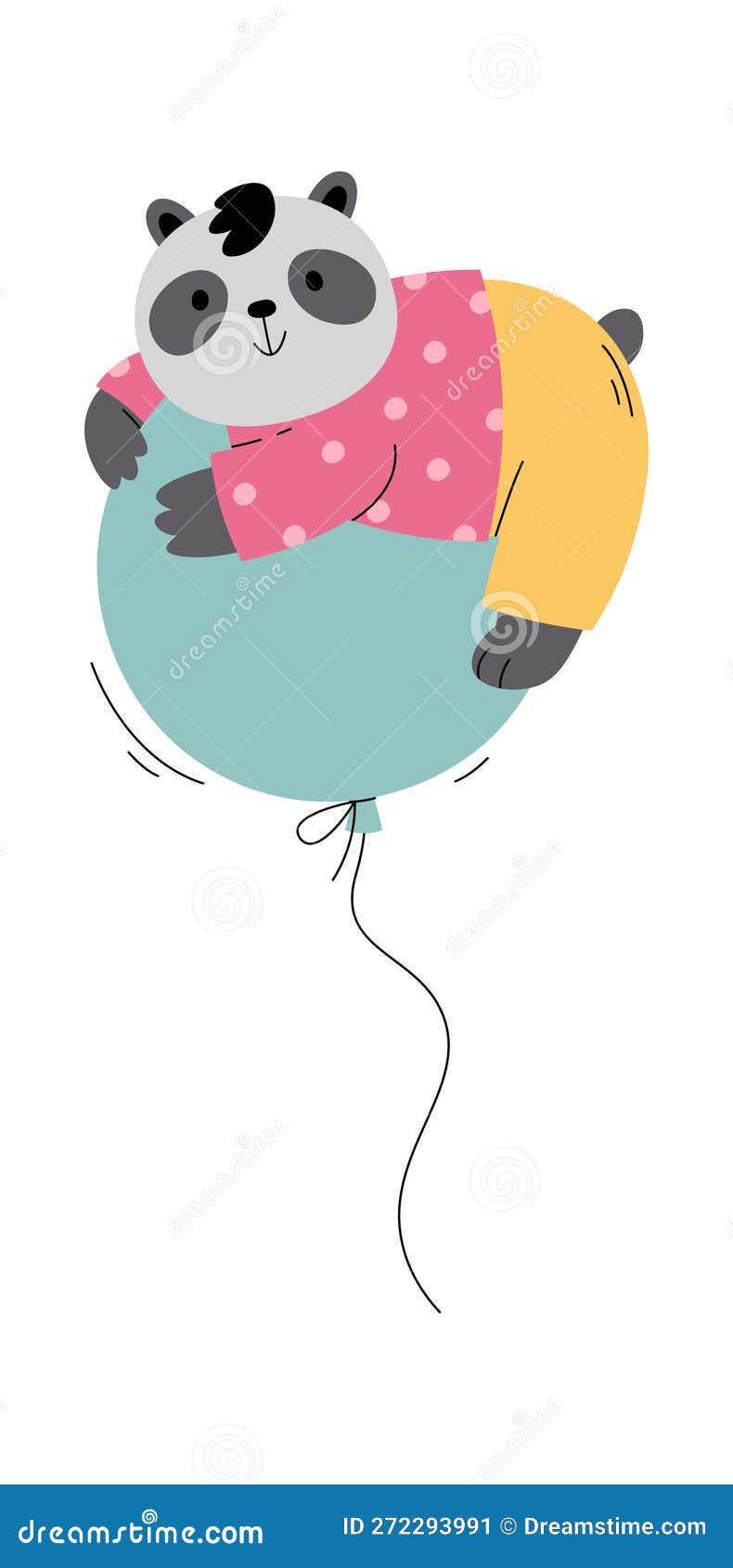 Cute panda with balloon stock vector. Illustration of exotic - 272293991