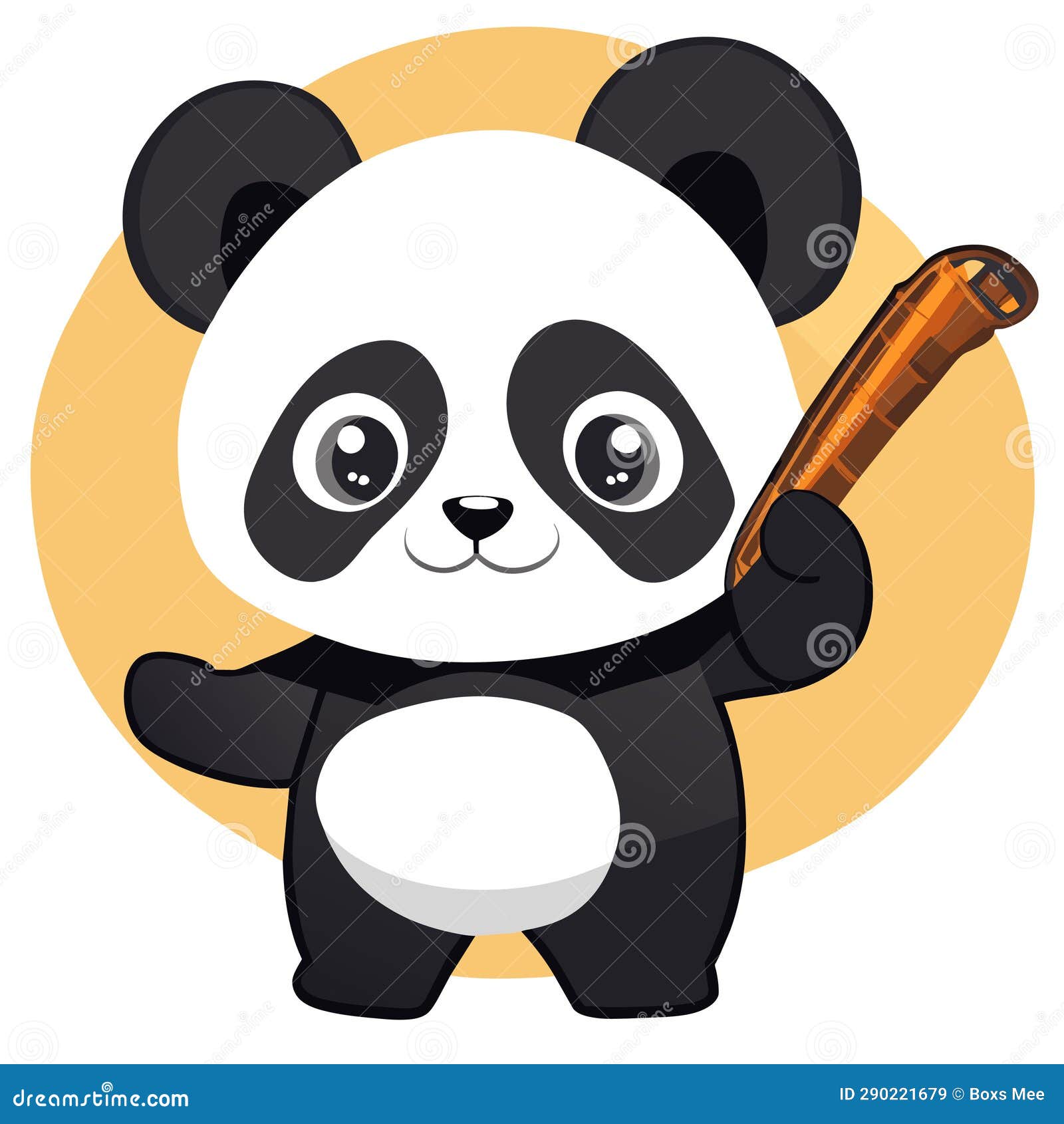 Cute Panda Bear with a Baseball Bat. Vector Illustration Stock Vector ...