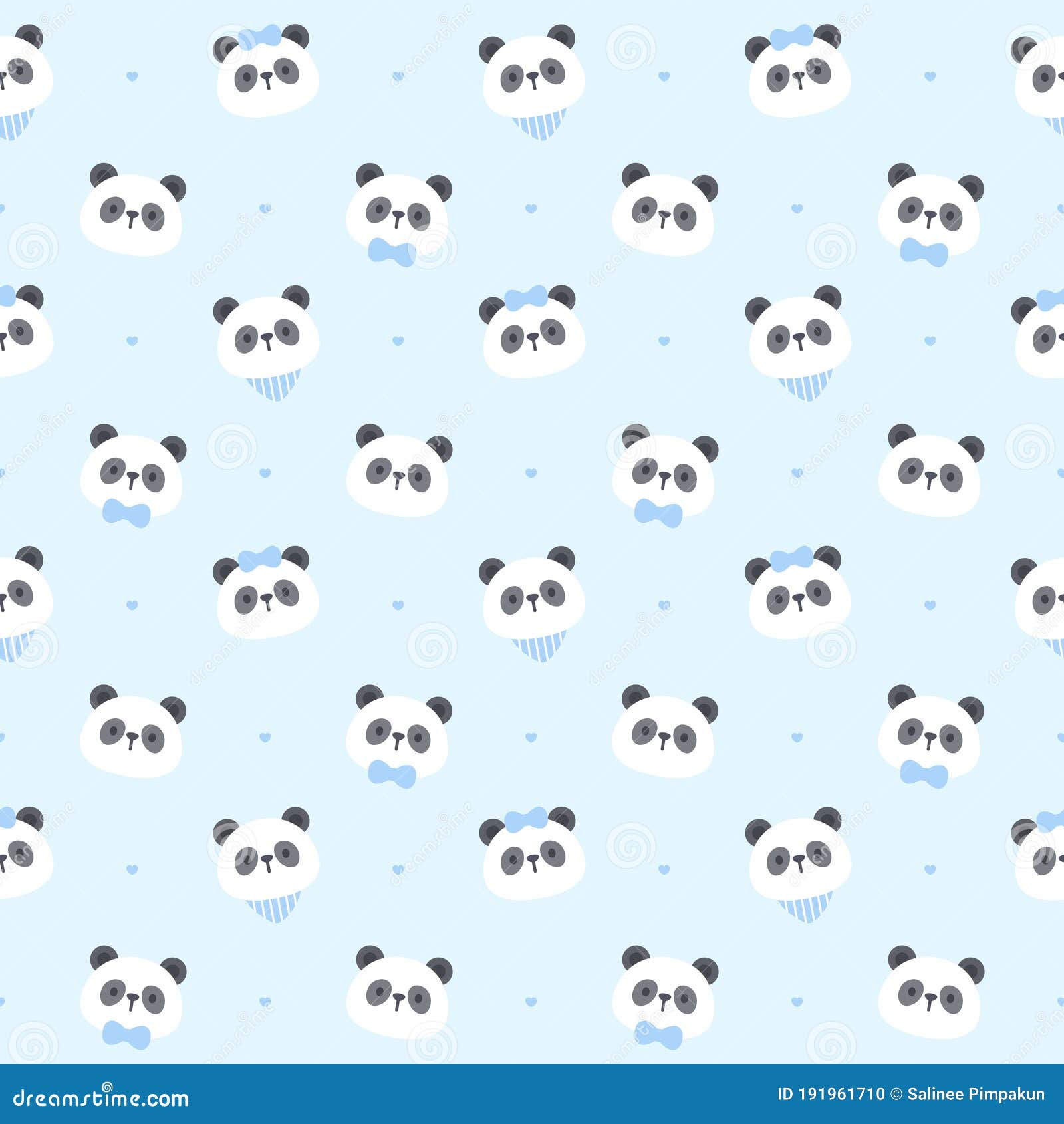 Cute Panda Bear Seamless Pattern Background Stock Illustration ...