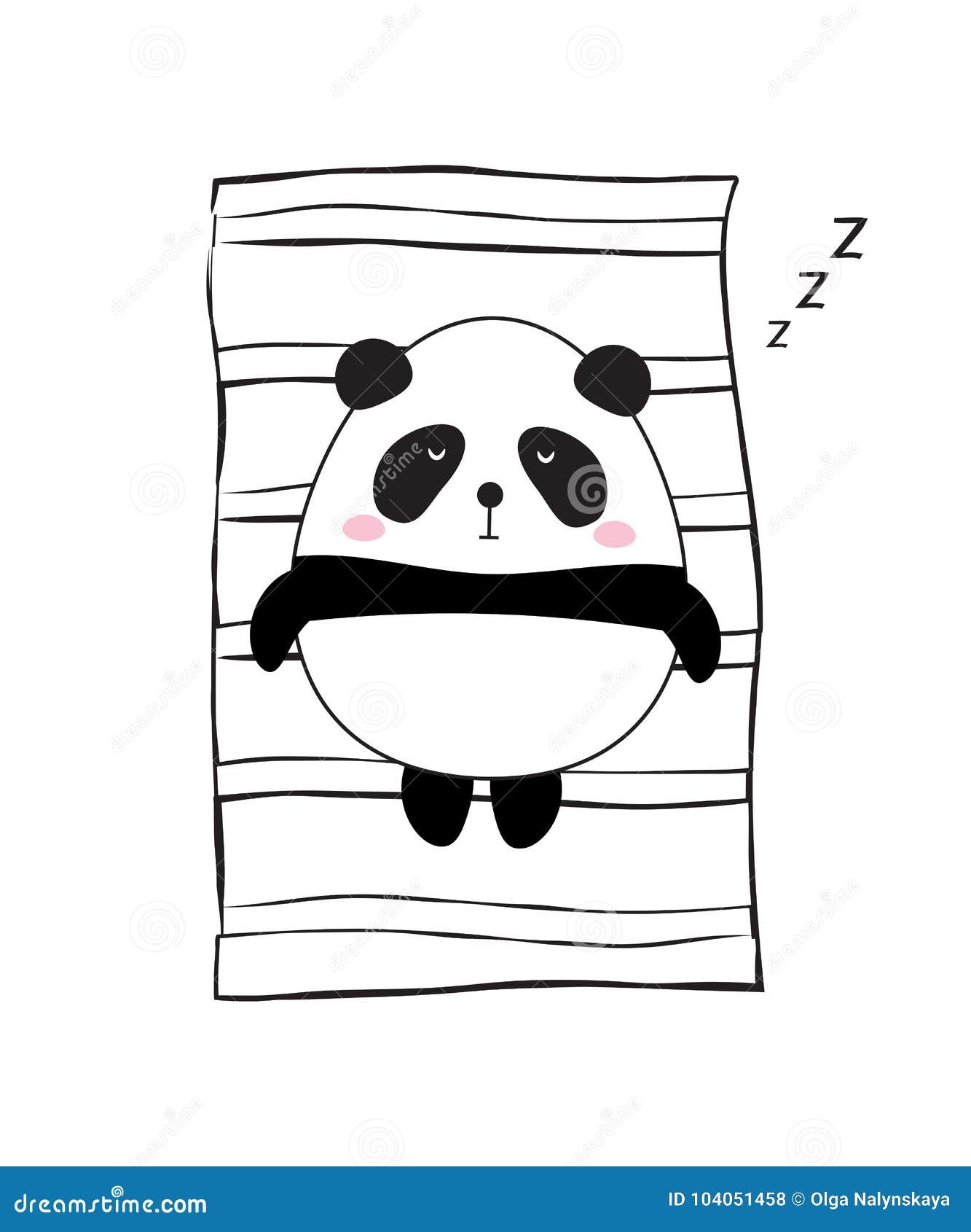 Cute Panda Bear Sleep stock vector. Illustration of sheep - 104051458