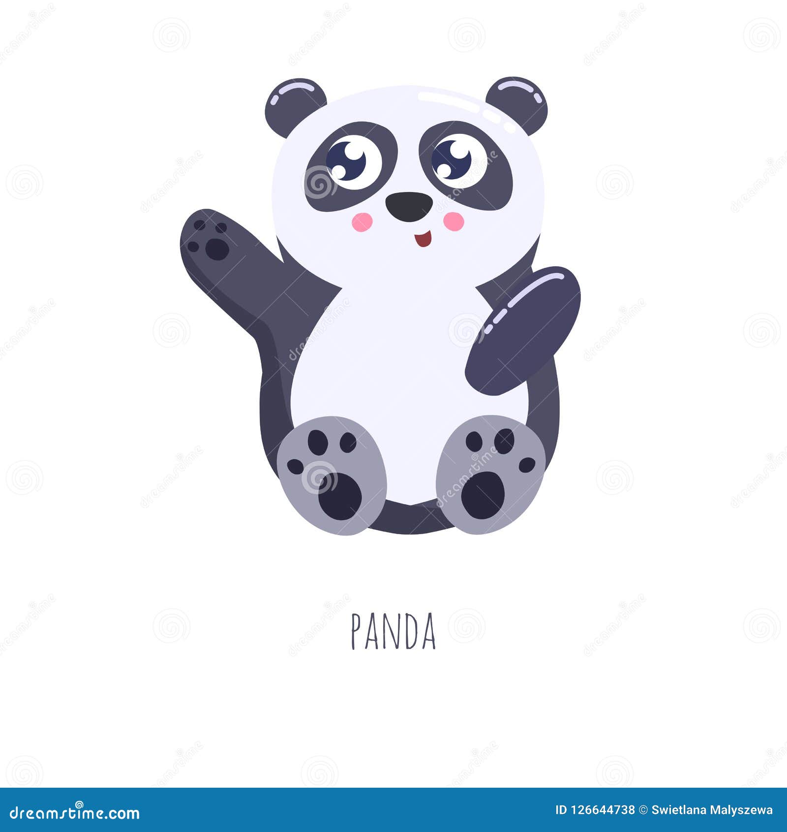 Cute Panda Bear Vector Illustration. Stock Illustration - Illustration ...
