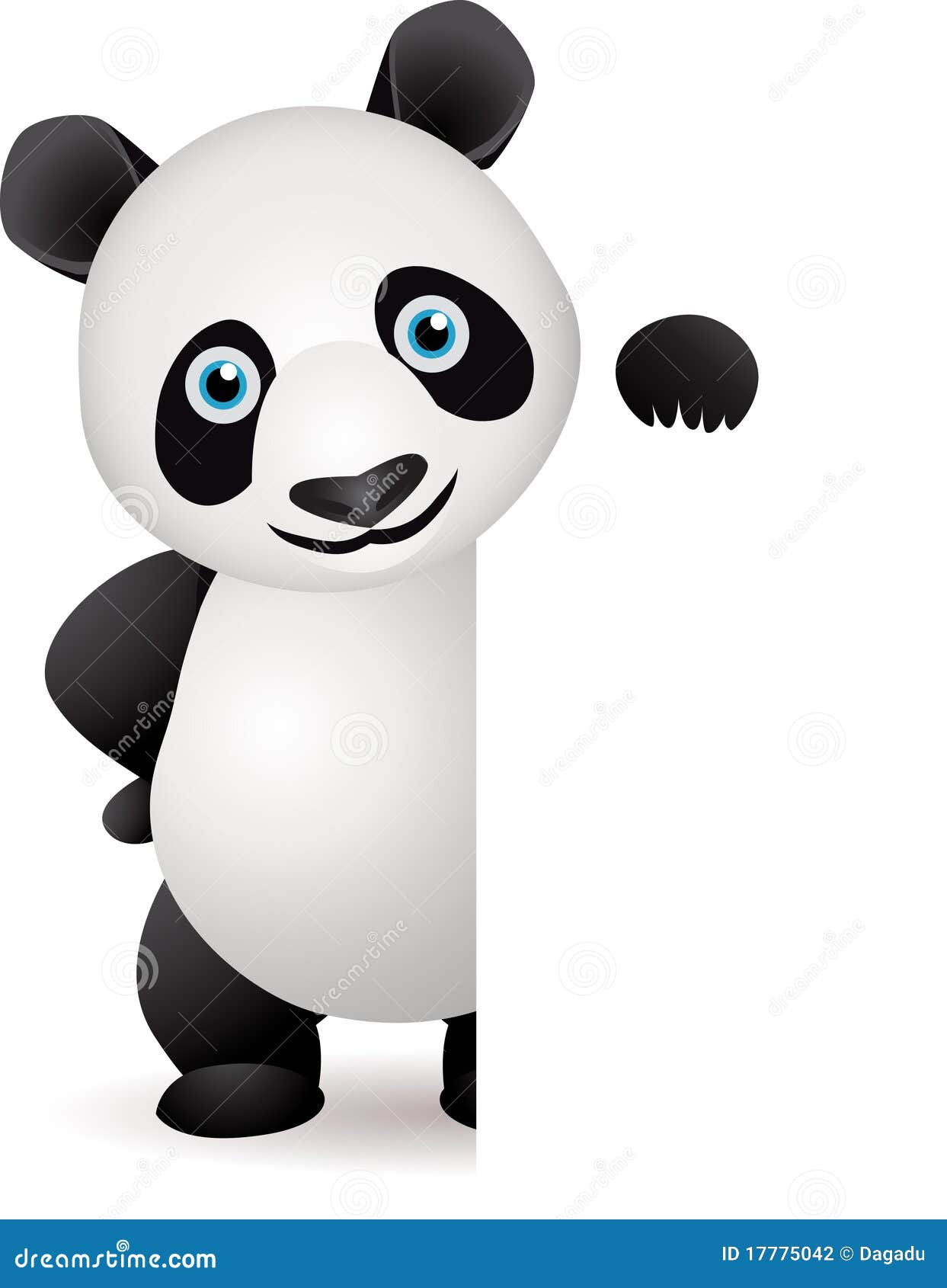 Cute Panda and Blank White Space Stock Vector - Illustration of ...