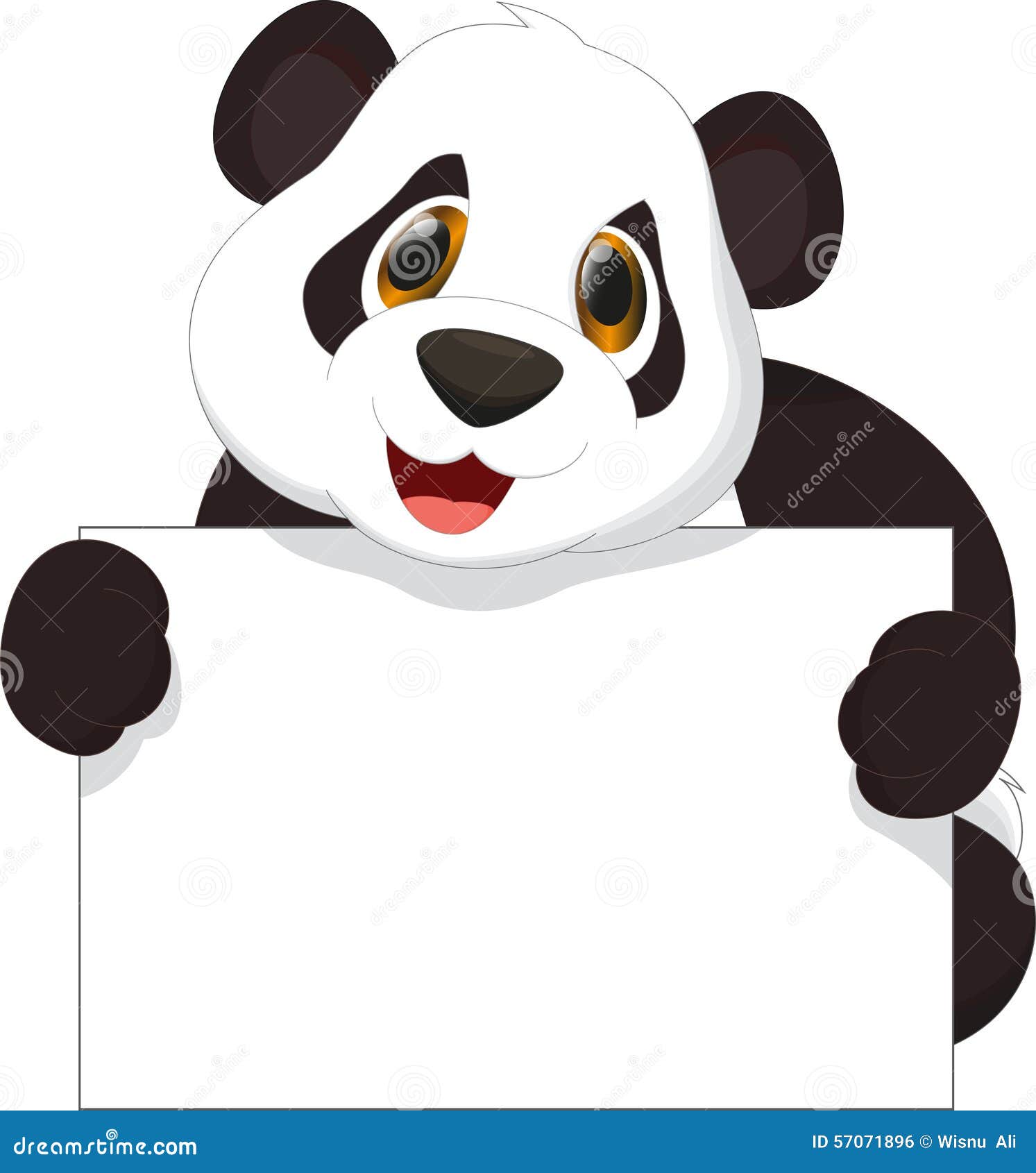 Cute Panda Cartoon Holding Blank Sign Vector Illustration ... Cute Panda Cartoon Holding Blank Sign Vector Illustration ...