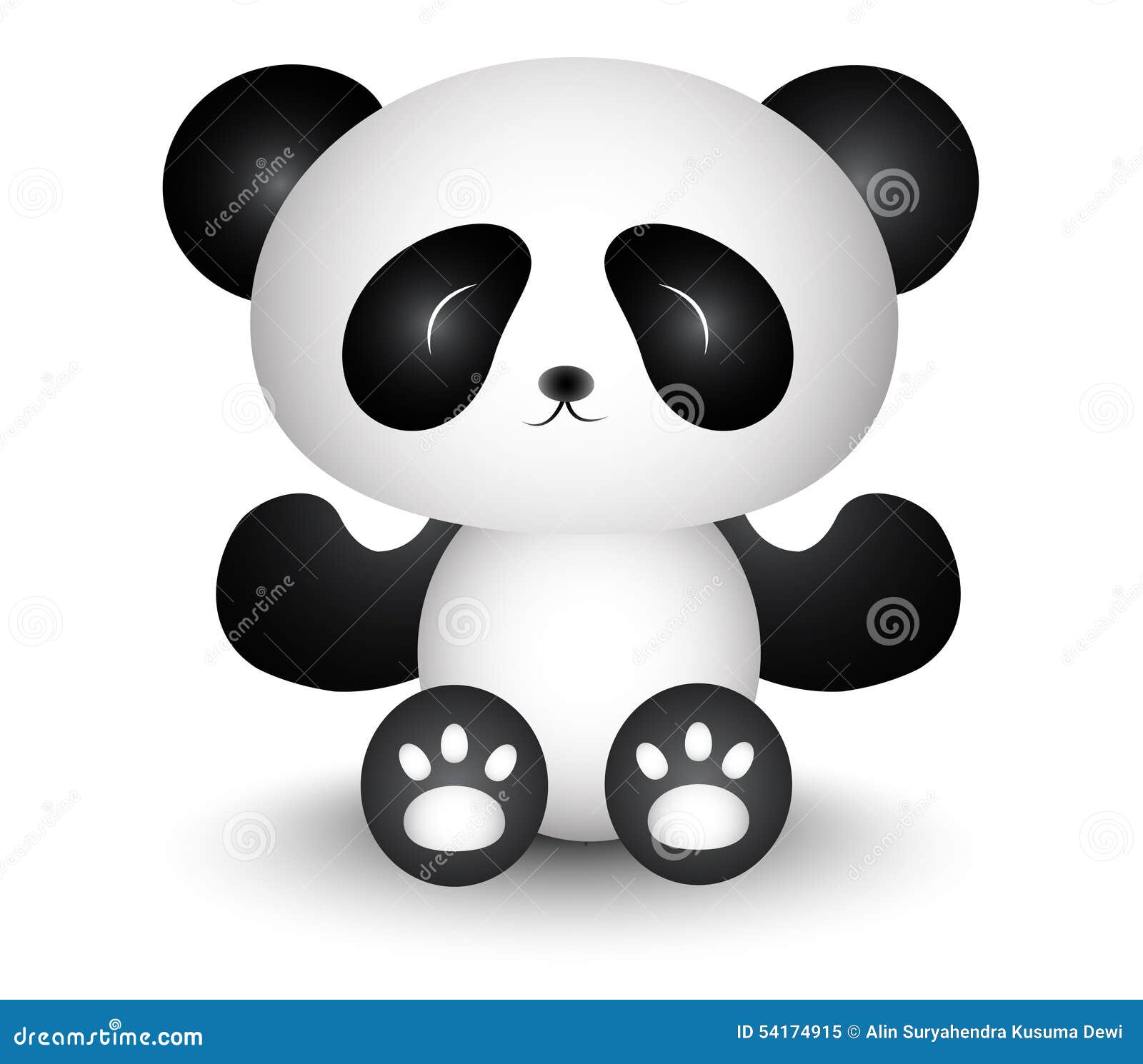 Cute Panda Cartoon Lift His Hand Stock Illustrations – 2 Cute Panda ...