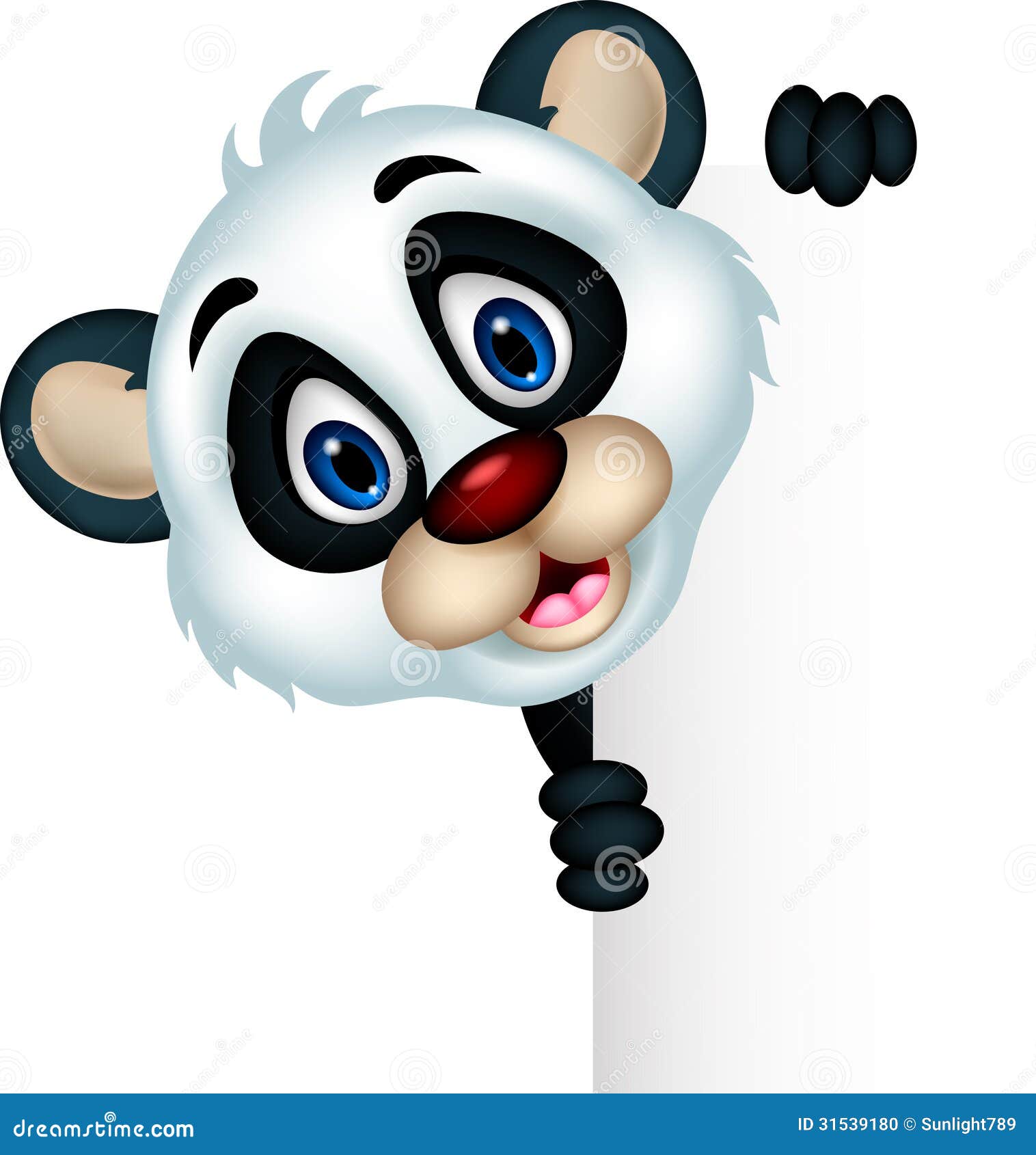 Cute Panda Cartoon Posing with Blank Sign Stock Illustration ...