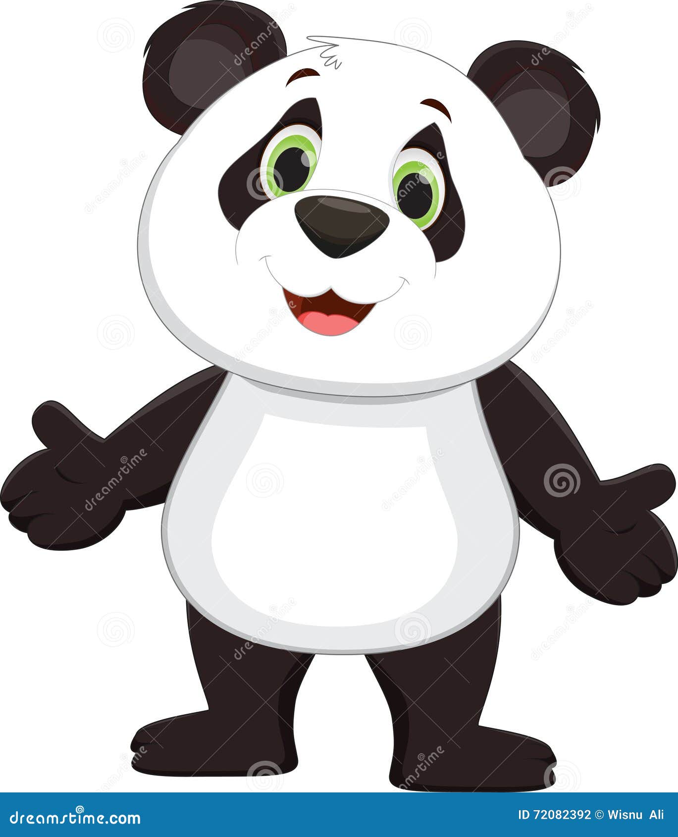 Cute Panda Cartoon Standing Stock Vector - Illustration of children ...