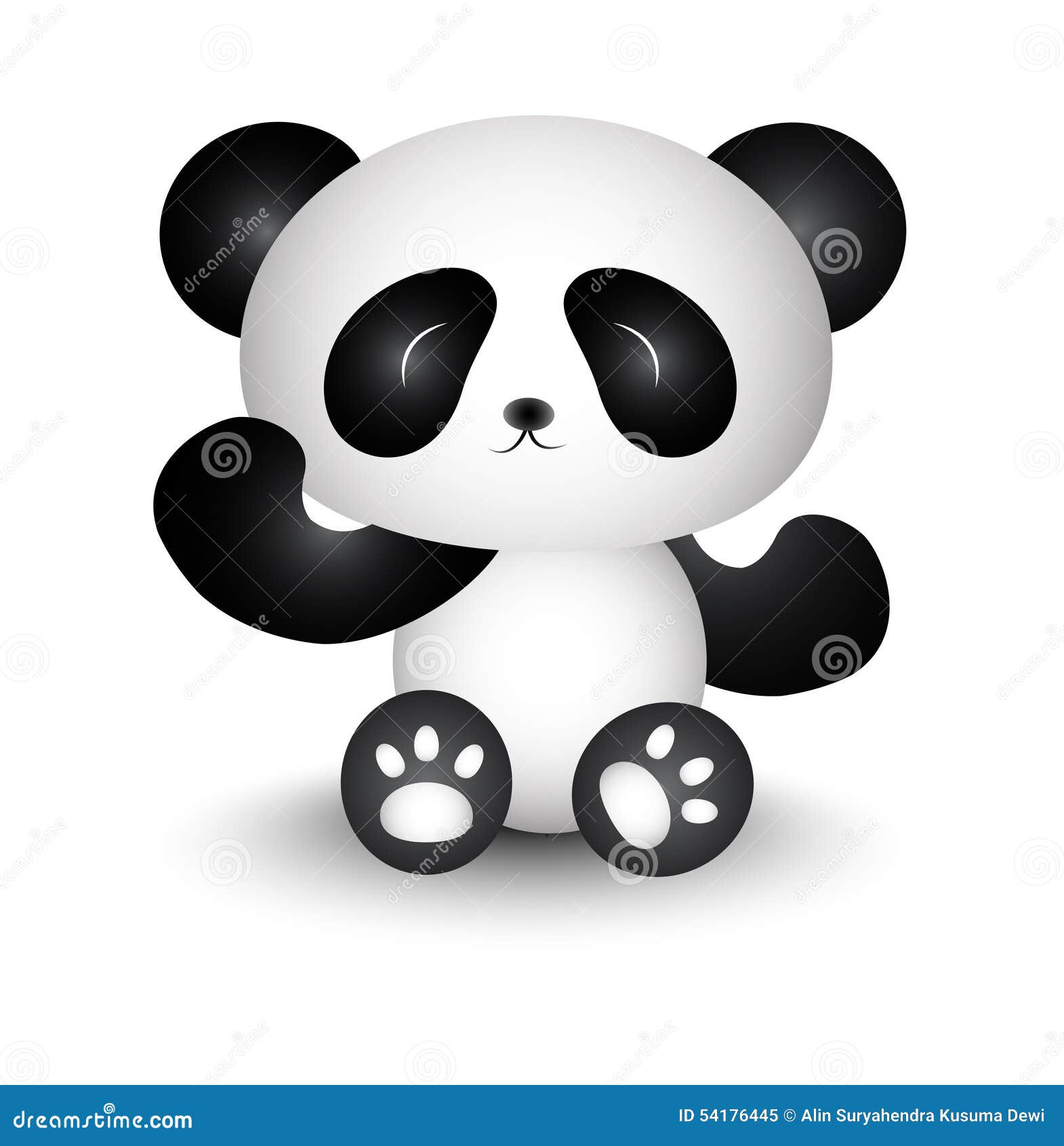 Cute Panda Cartoon Wave His Hand Stock Vector - Illustration of teddy ...