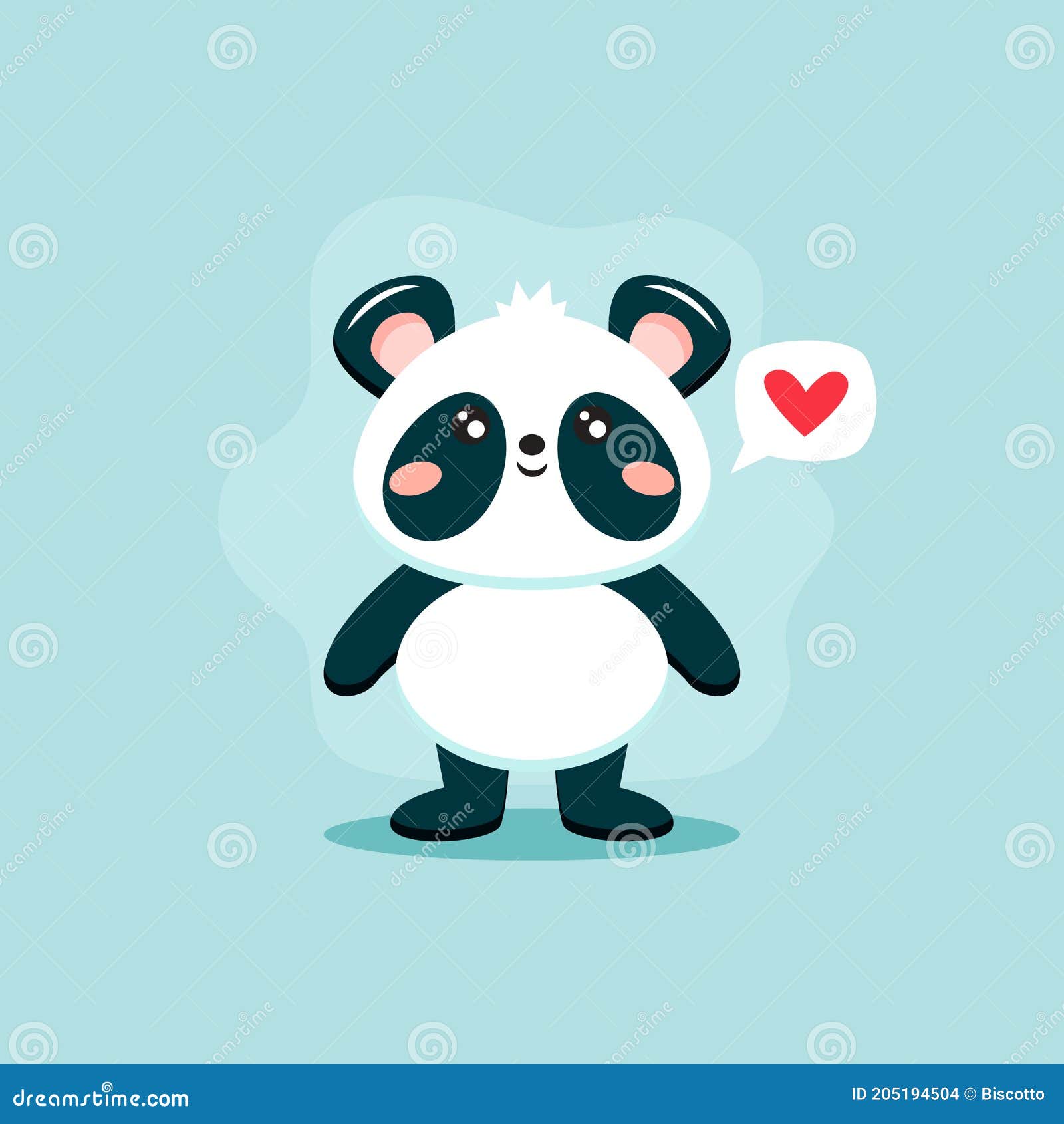Cute Panda Character, Vector Illustration in Flat Style Stock Vector ...