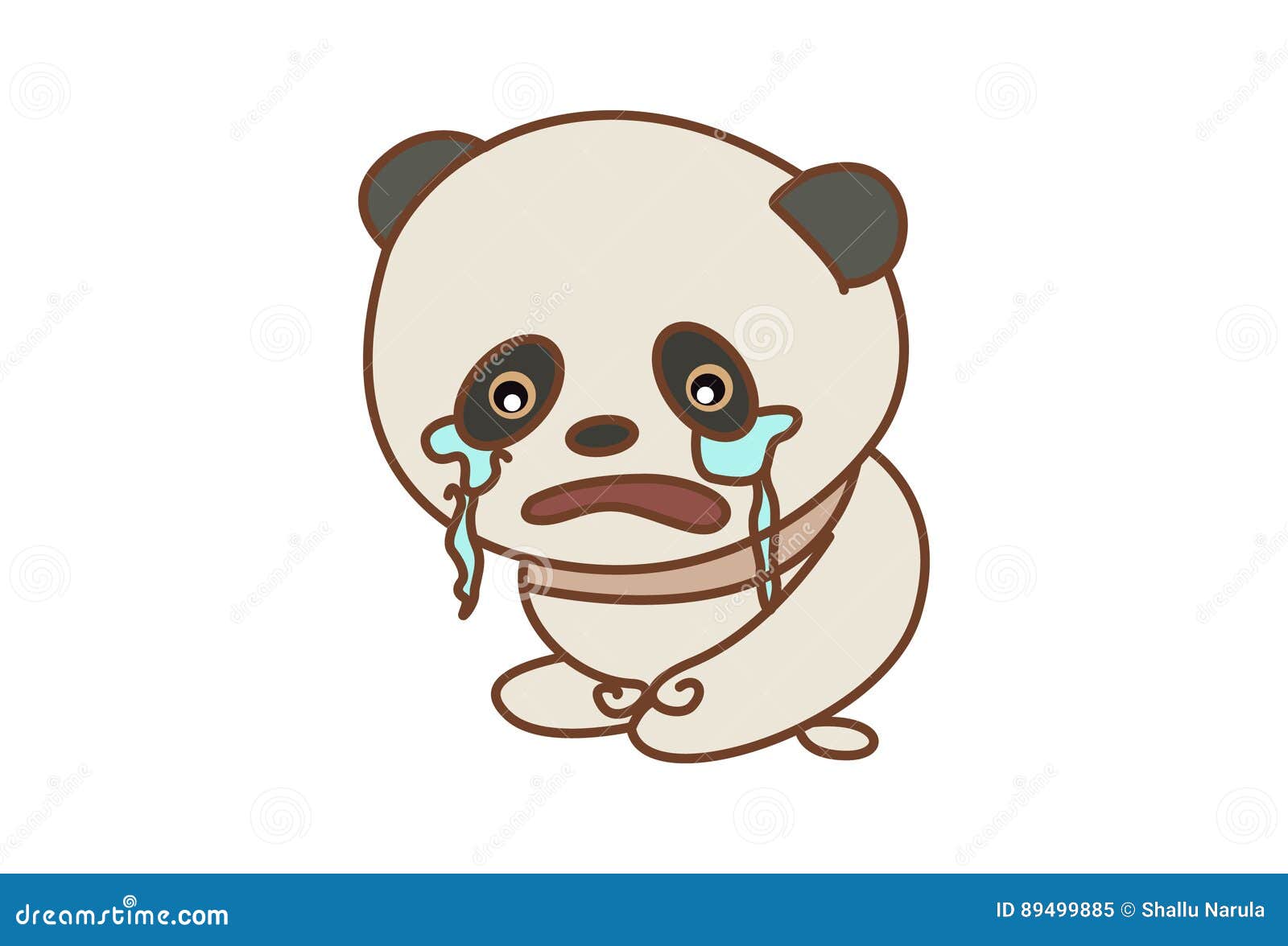Cute Panda crying. stock illustration. Illustration of siap - 89499885