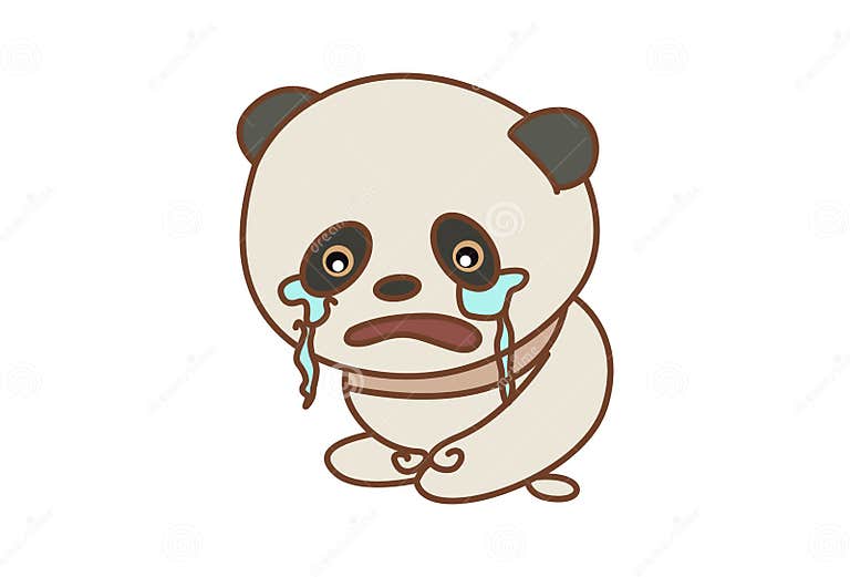 Cute Panda crying. stock illustration. Illustration of siap - 89499885