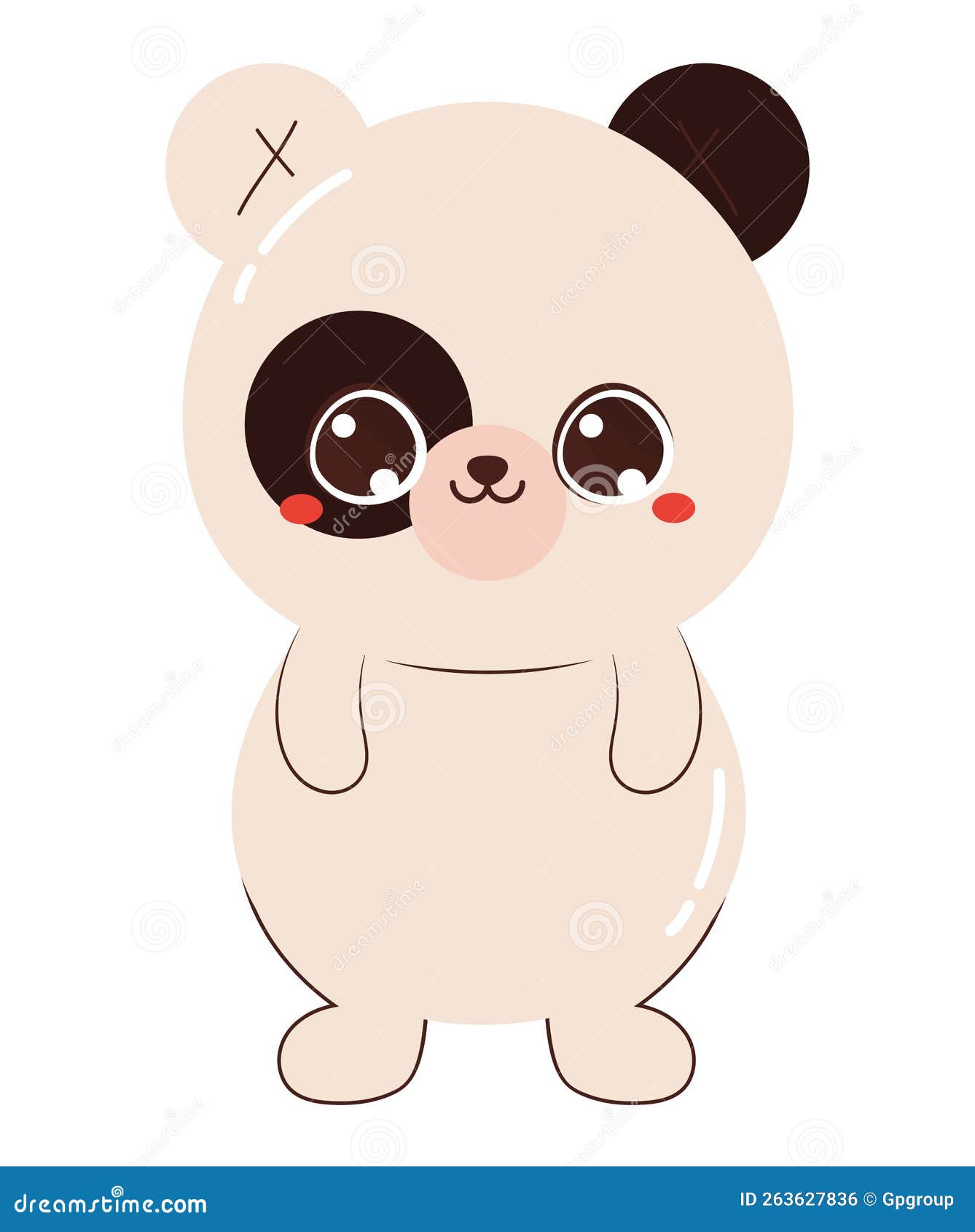 Cute panda design stock vector. Illustration of stuffed - 263627836